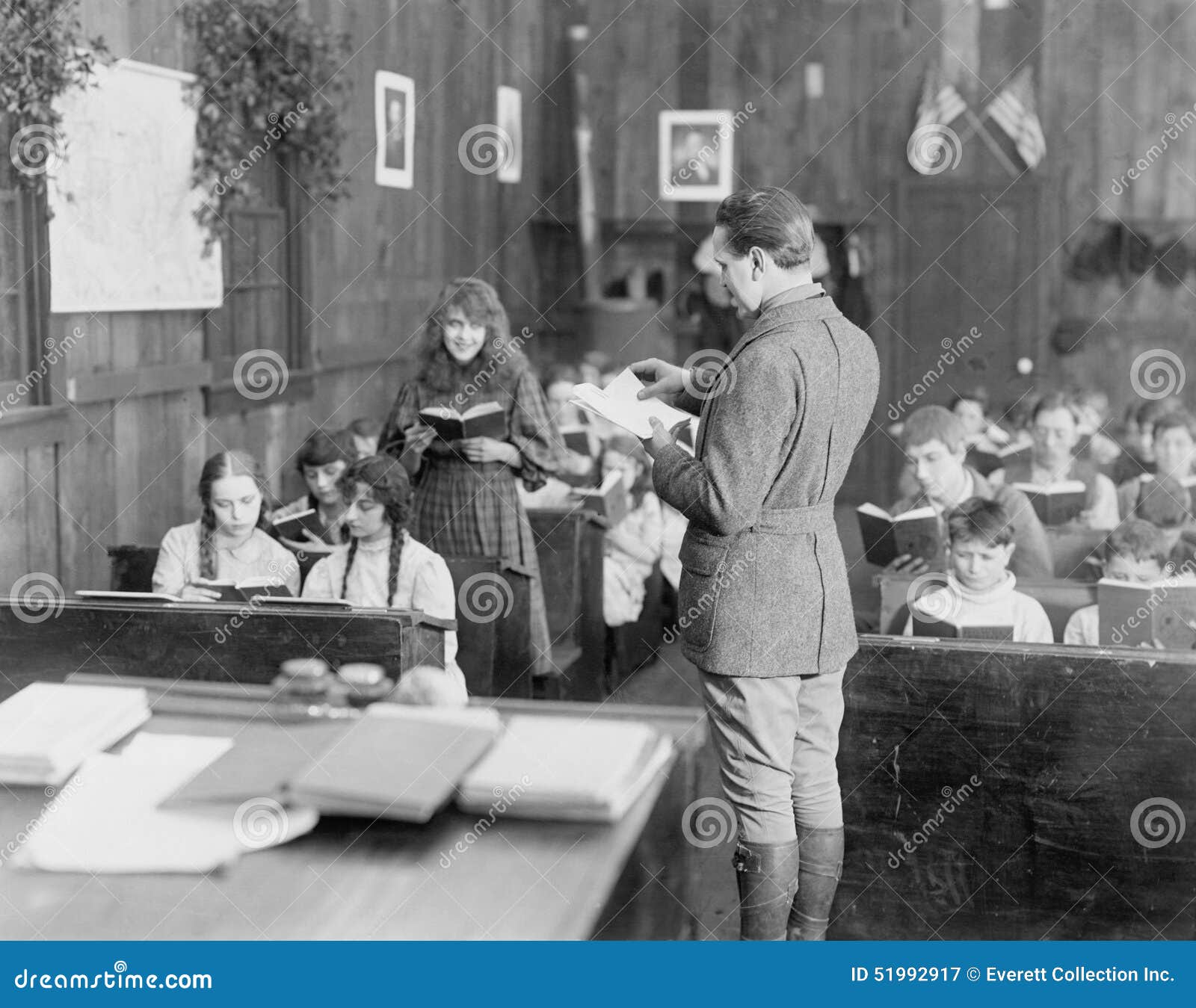 RECITING HER LESSONS stock image. Image of bygone, child - 51992917