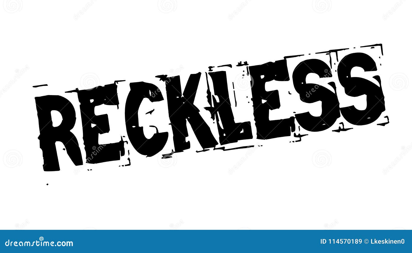 Reckless black stamp stock vector. Illustration of mark - 114570189