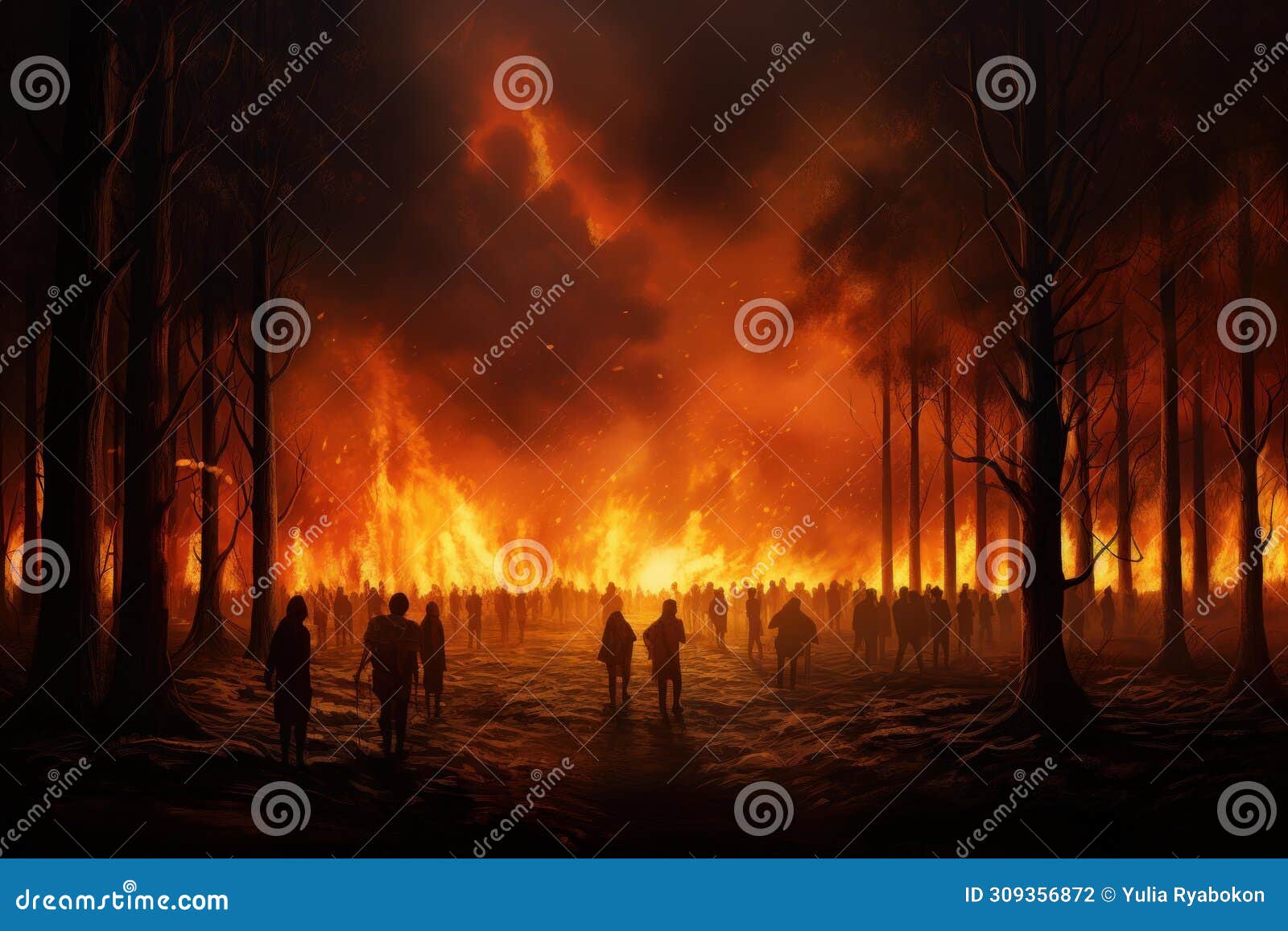 Reckless People Forest Burning. Generate Ai Stock Illustration ...