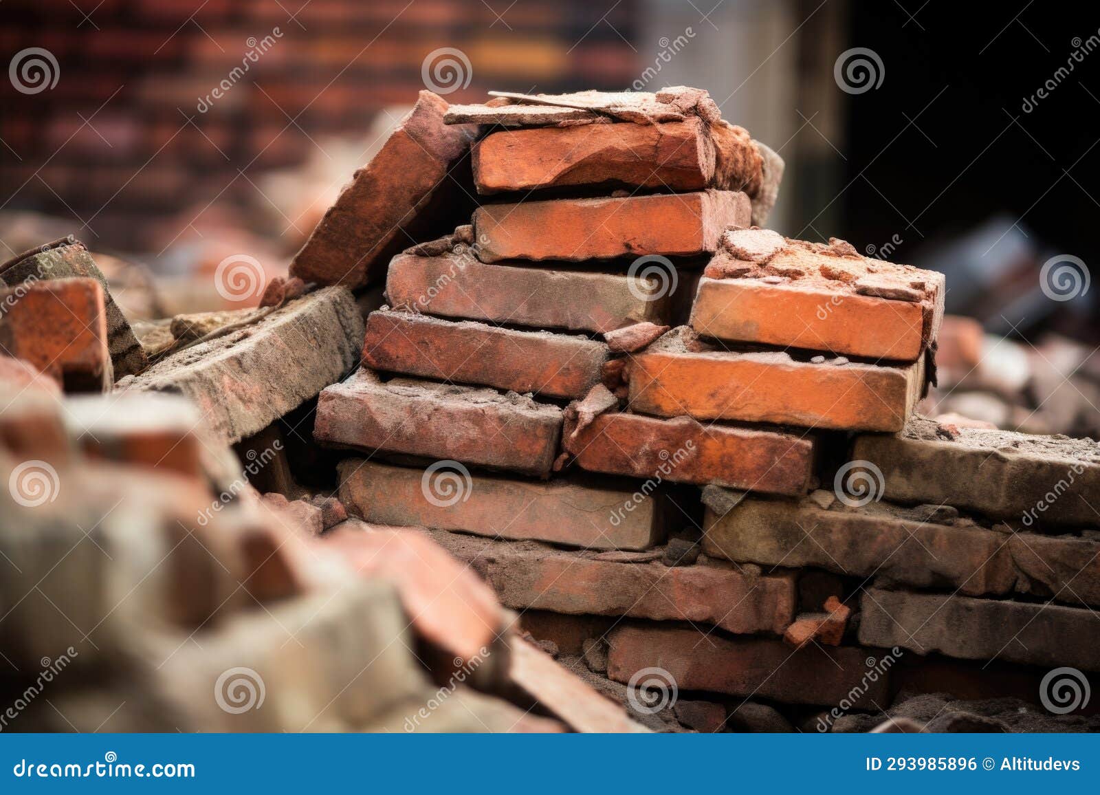 Reclaimed Bricks Stacked with Visible Old Mortar Stock Photo - Image of ...