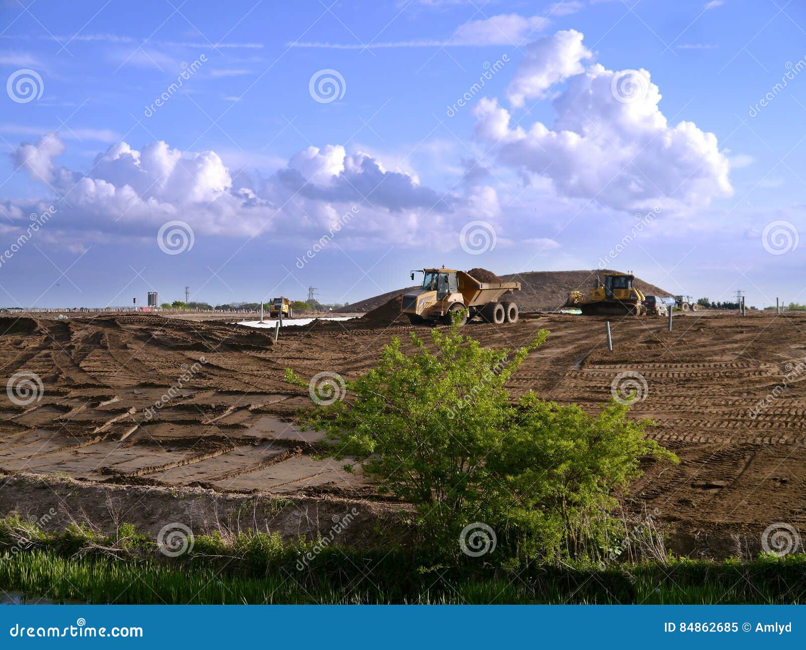 Reclamation Work with Various Vehicles Editorial Image - Image of ...