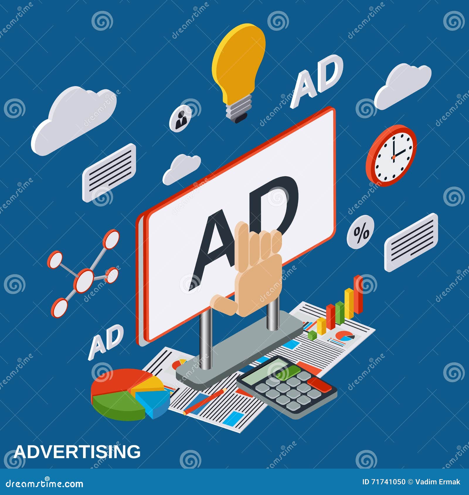 Reclame, Bevorderings Vectorconcept Vector Illustratie - Illustration ...
