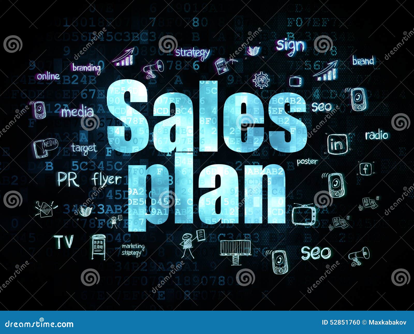 Reclameconcept: Verkoopplan Op Digitaal Stock Illustratie ...