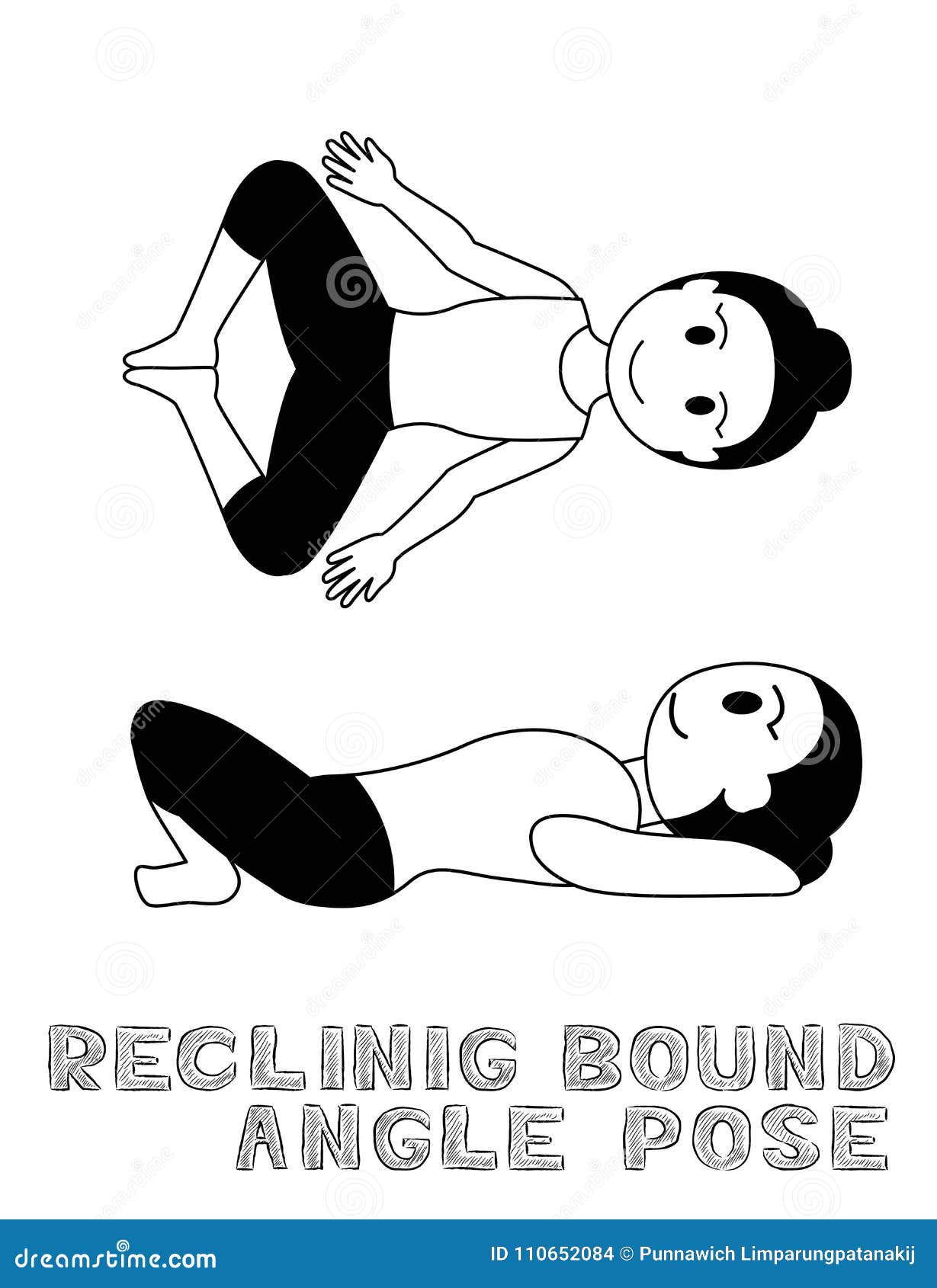 Reclining Bound Angle Pose Cartoon Vector Illustration | CartoonDealer ...