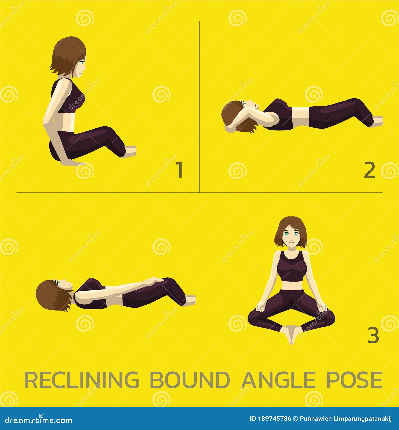 Reclining Bound Angle Pose Yoga Manga Tutorial How Background Wallpaper ...