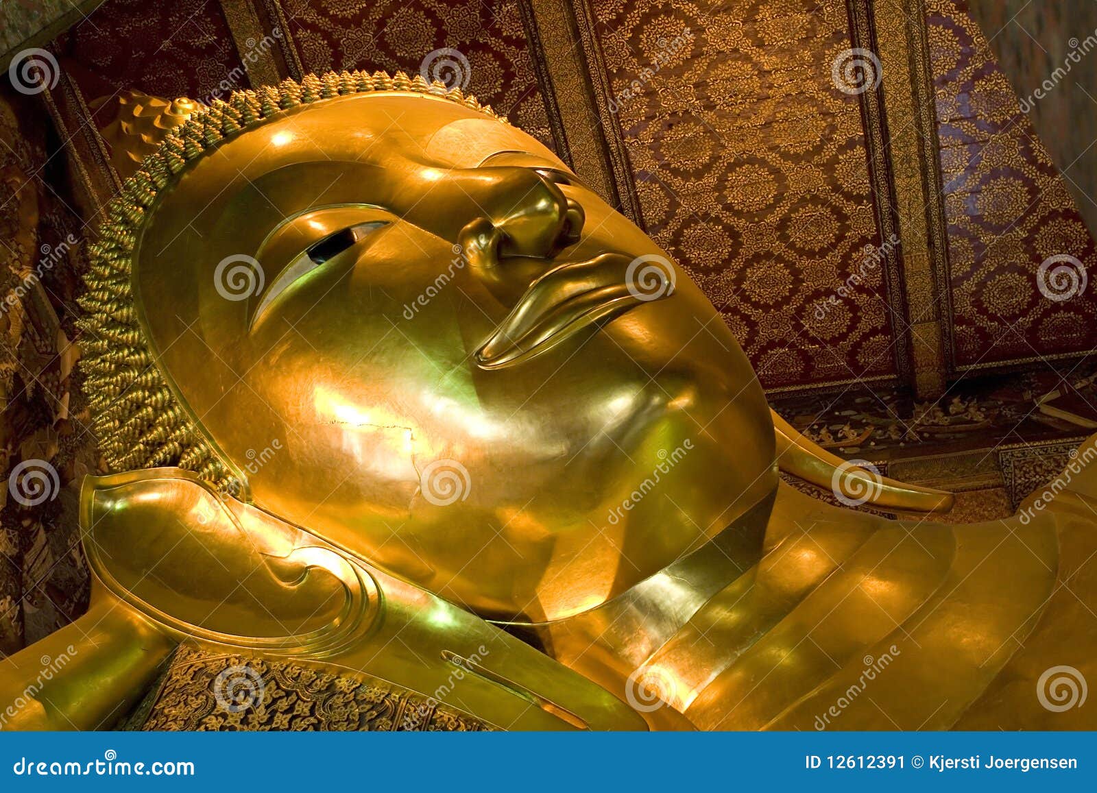 Reclining Buddha stock image. Image of worship, temple - 12612391