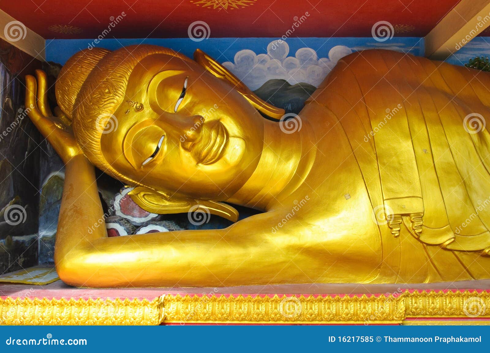 Reclining Buddha stock image. Image of ancient, head - 16217585