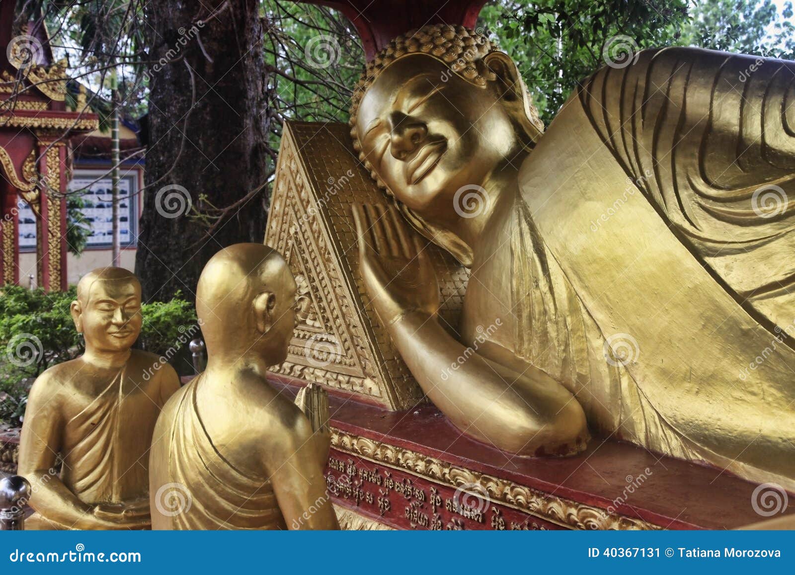 Reclining Buddha stock image. Image of calm, gold, blue - 40367131