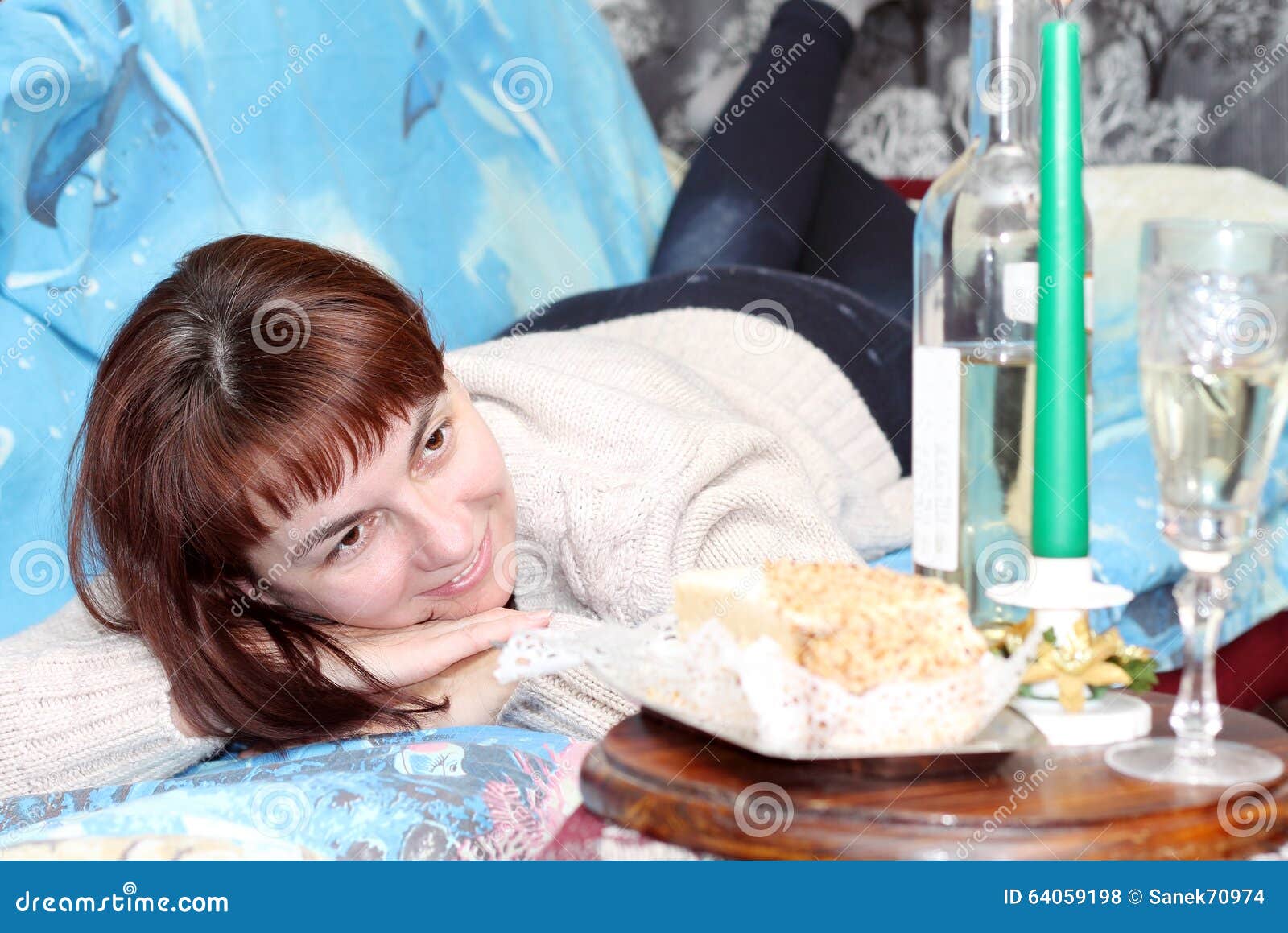 Reclining Woman stock photo. Image of candle, portrait - 64059198