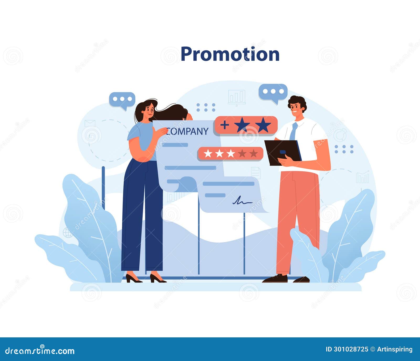 Recognition and Career Elevation Theme with Professionals Discussing a ...