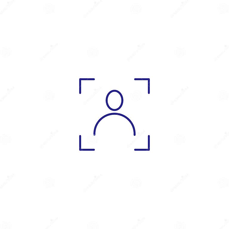 Recognition Face Camera Line Icon. Identify Biometric Verification ...