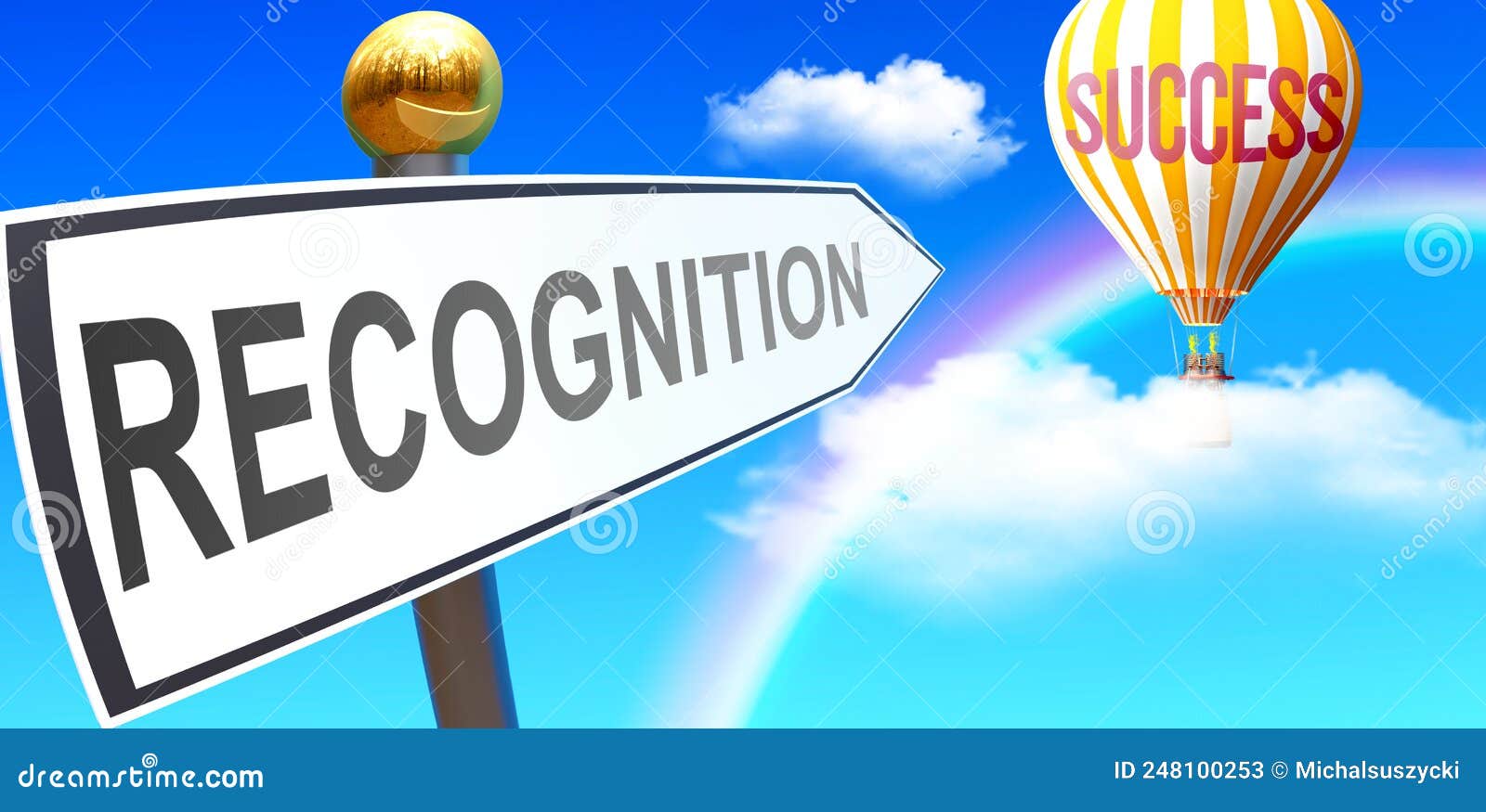 Recognition Leads To Success Stock Illustration - Illustration of ...