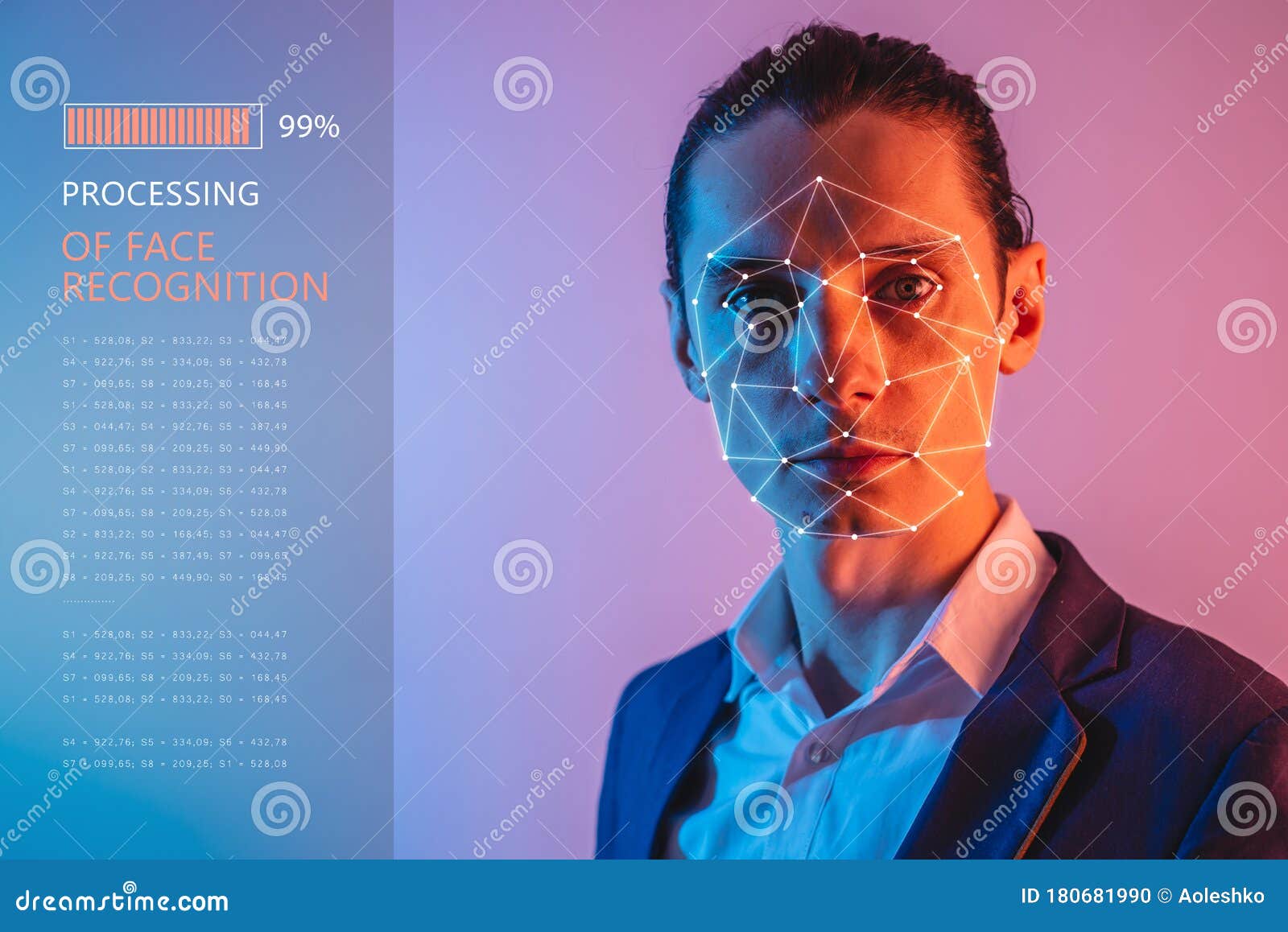 Recognition Of A Male Face By Layering A Mesh And The Calculation Of ...