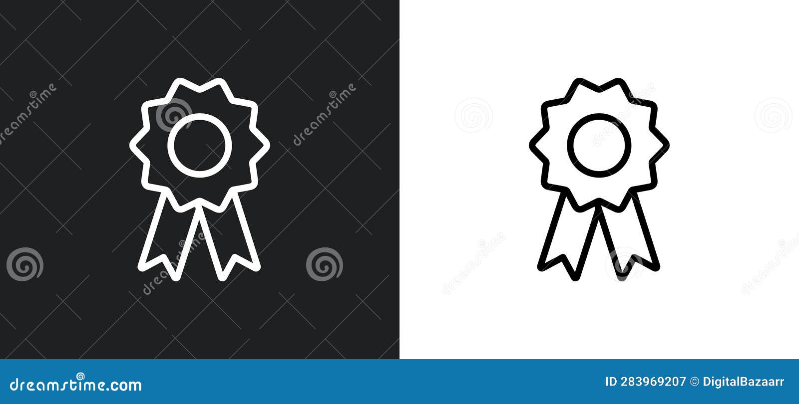 Recognition Outline Icon in White and Black Colors. Recognition Flat ...
