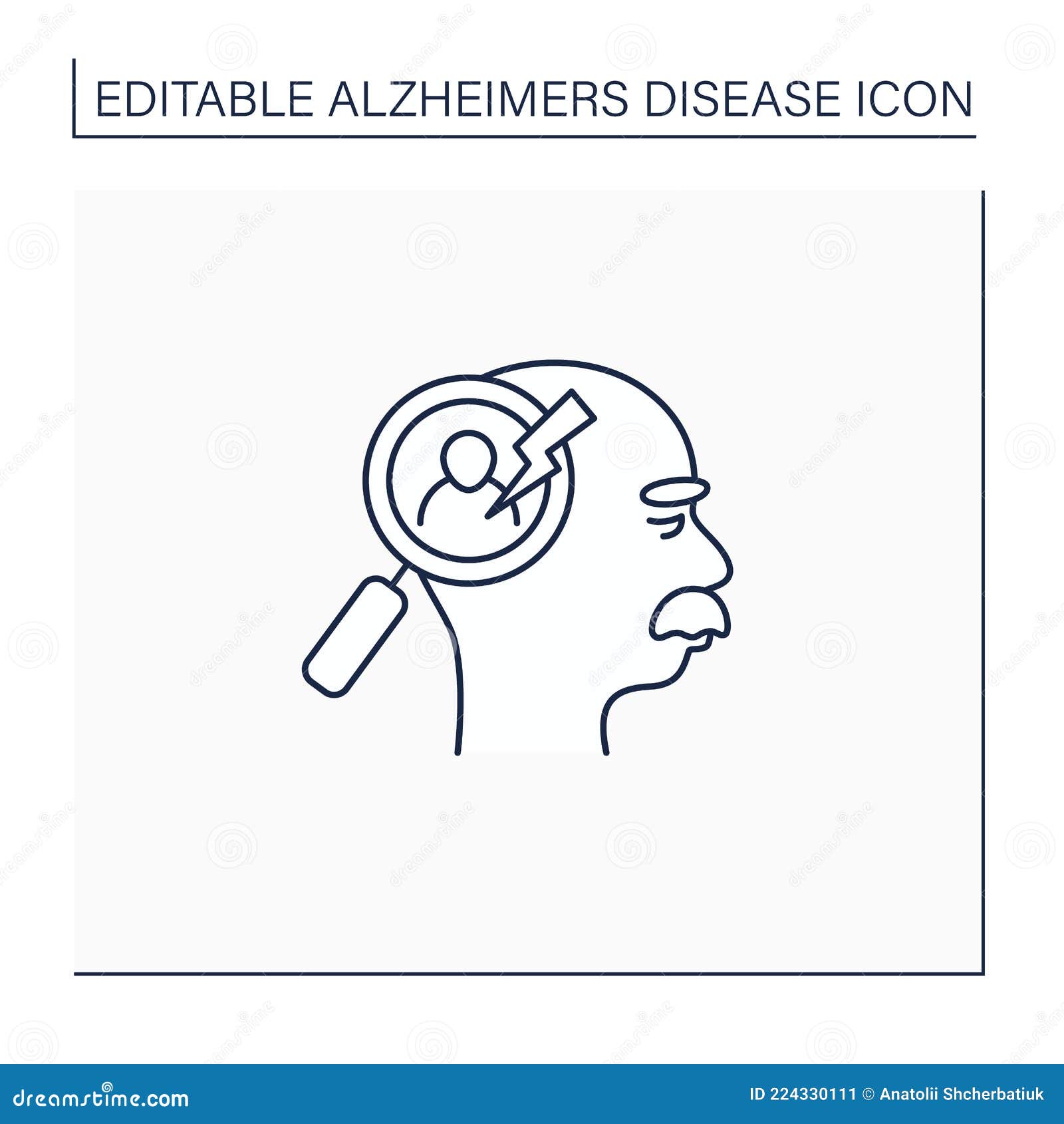 Recognition Problems Line Icon Stock Vector - Illustration of disease ...