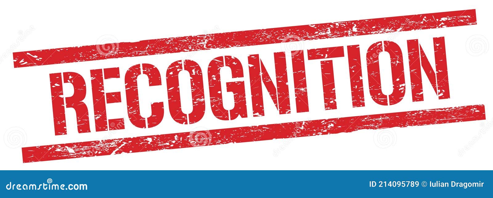 RECOGNITION Text on Red Grungy Rectangle Stamp Stock Image - Image of ...