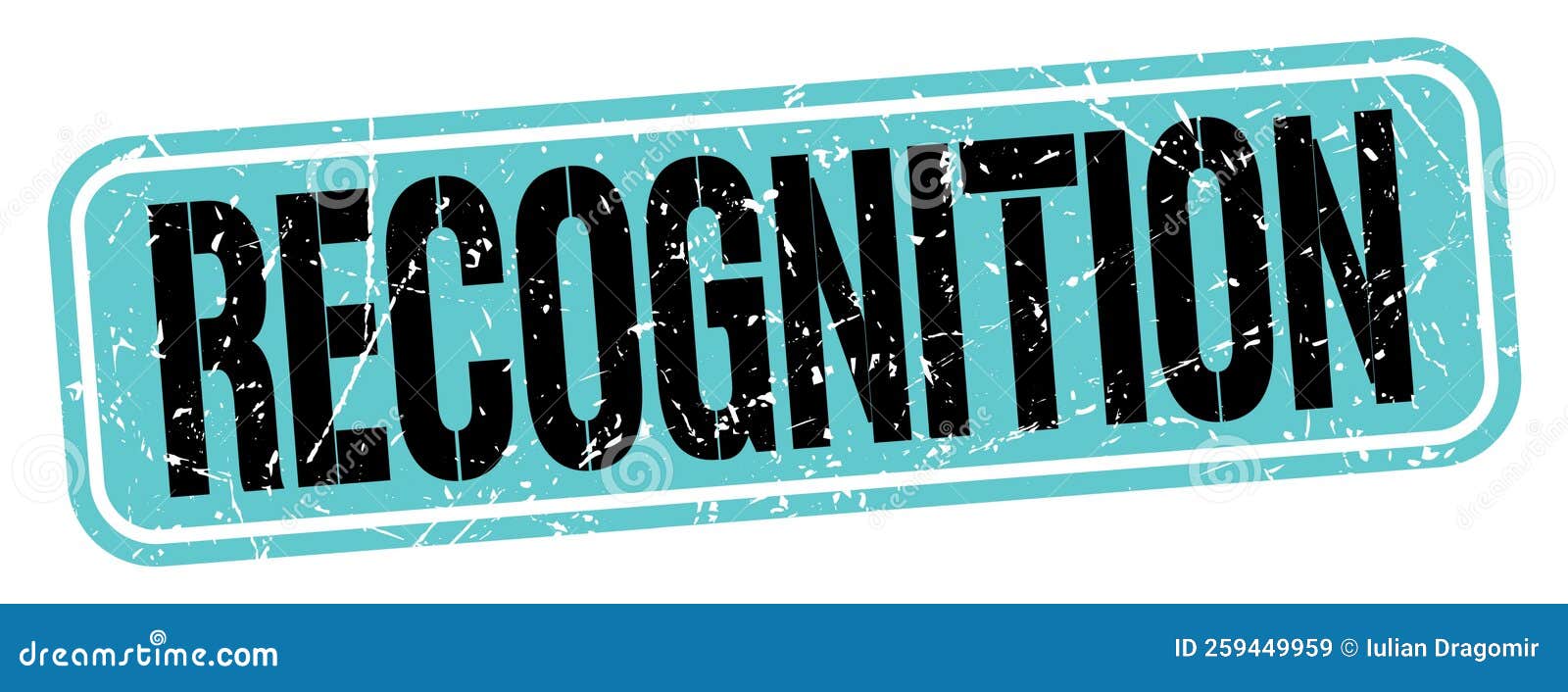 RECOGNITION Text Written on Blue-black Stamp Sign Stock Illustration ...