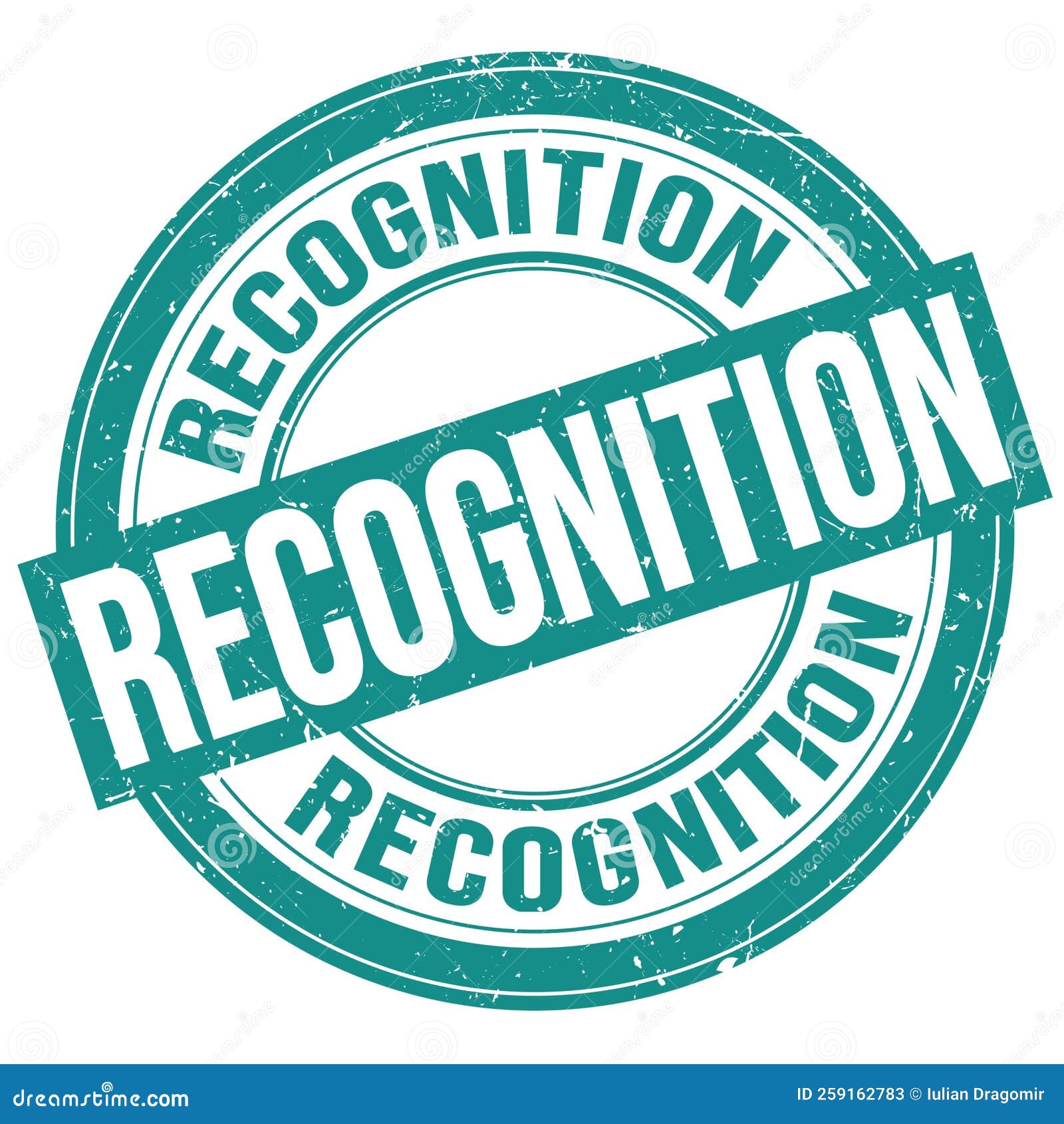 RECOGNITION Text Written on Blue Round Stamp Sign Stock Illustration ...