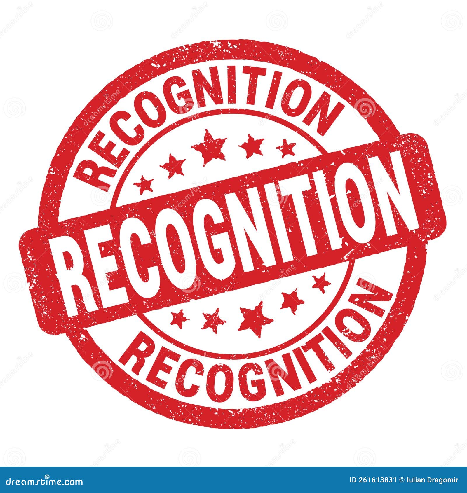 RECOGNITION Text Written on Red Round Stamp Sign Stock Illustration ...