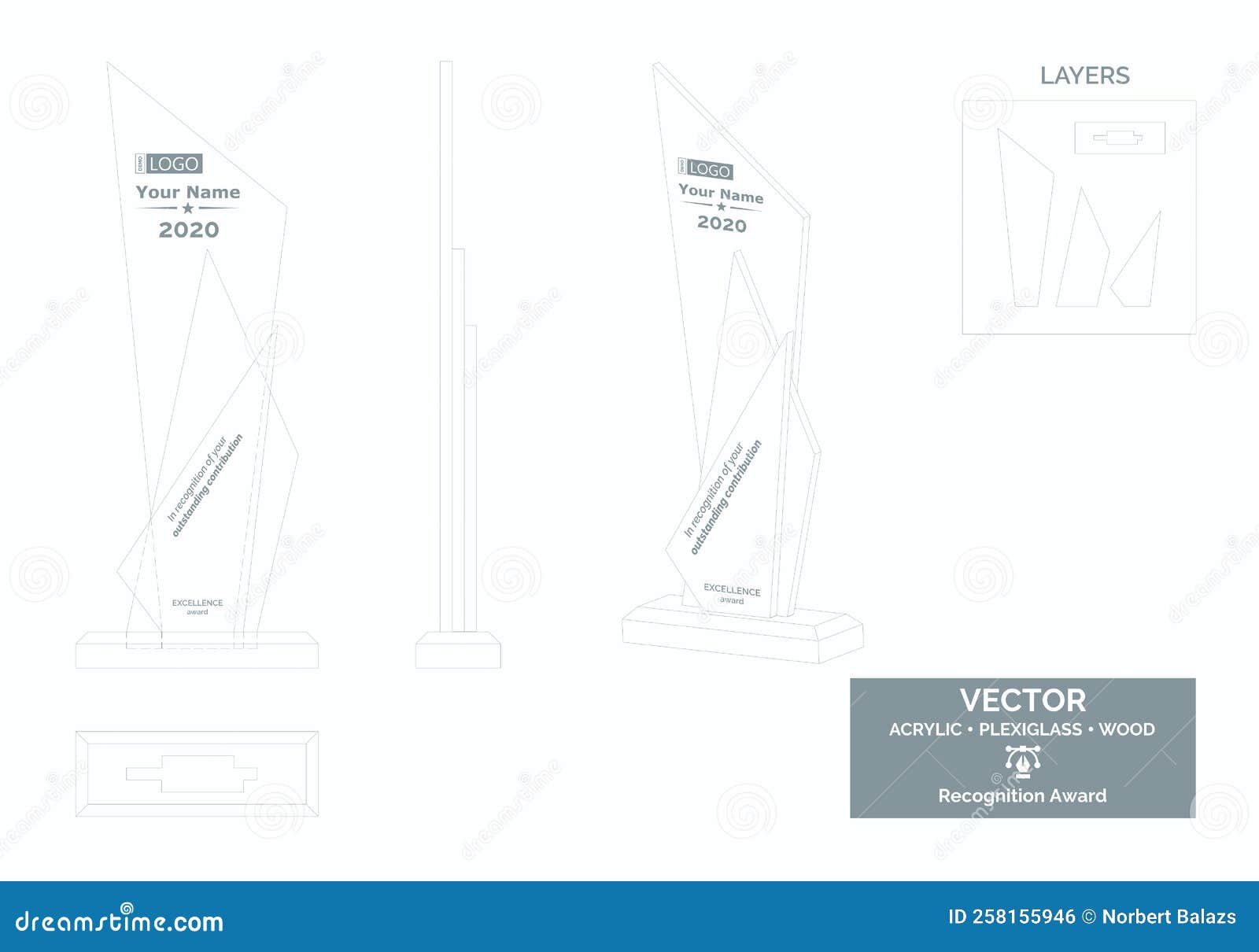 Abstract Trophy Vector Template, Trophy Distinction Award. Stock Vector ...