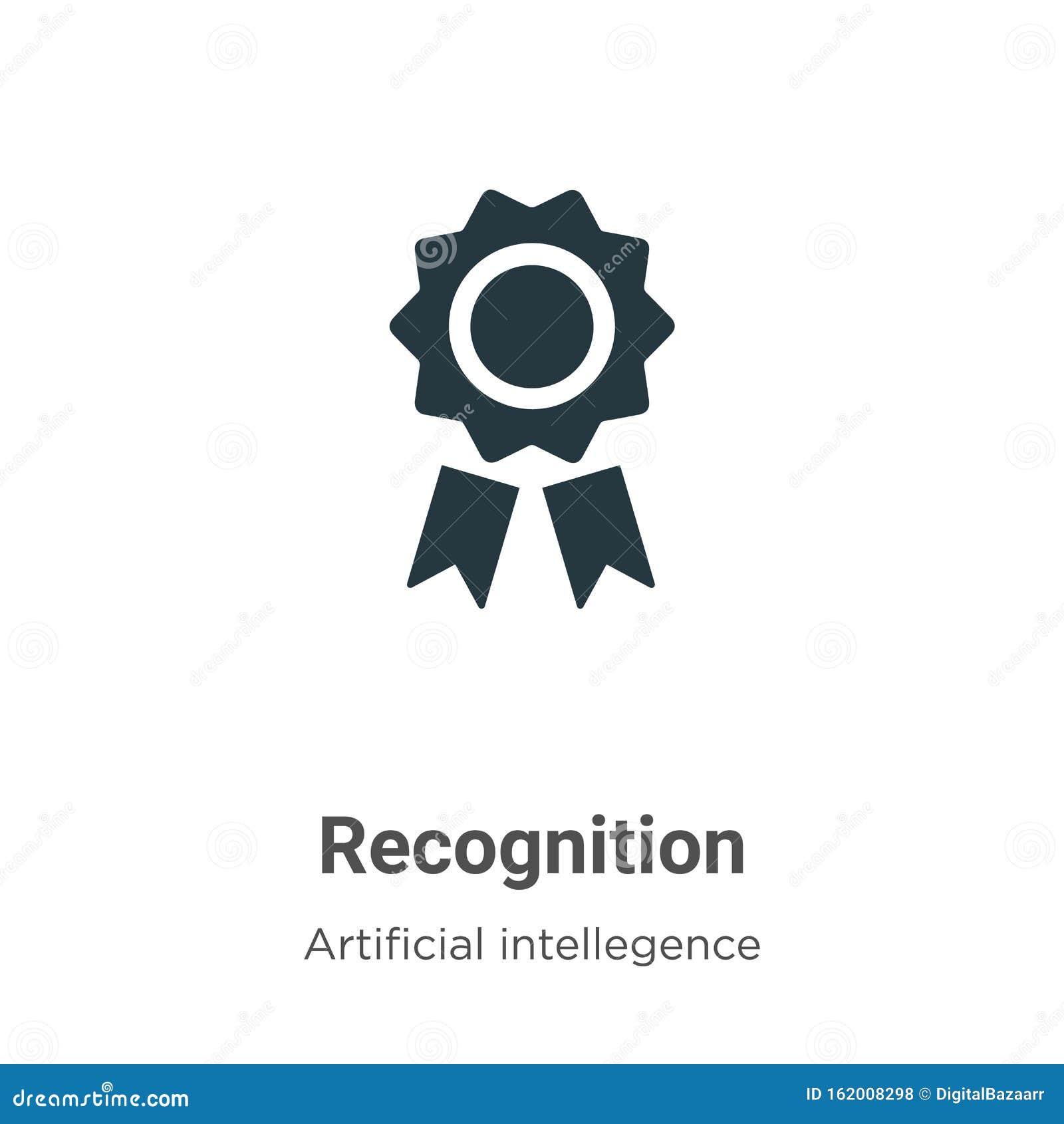 Recognition Vector Icon on White Background. Flat Vector Recognition ...