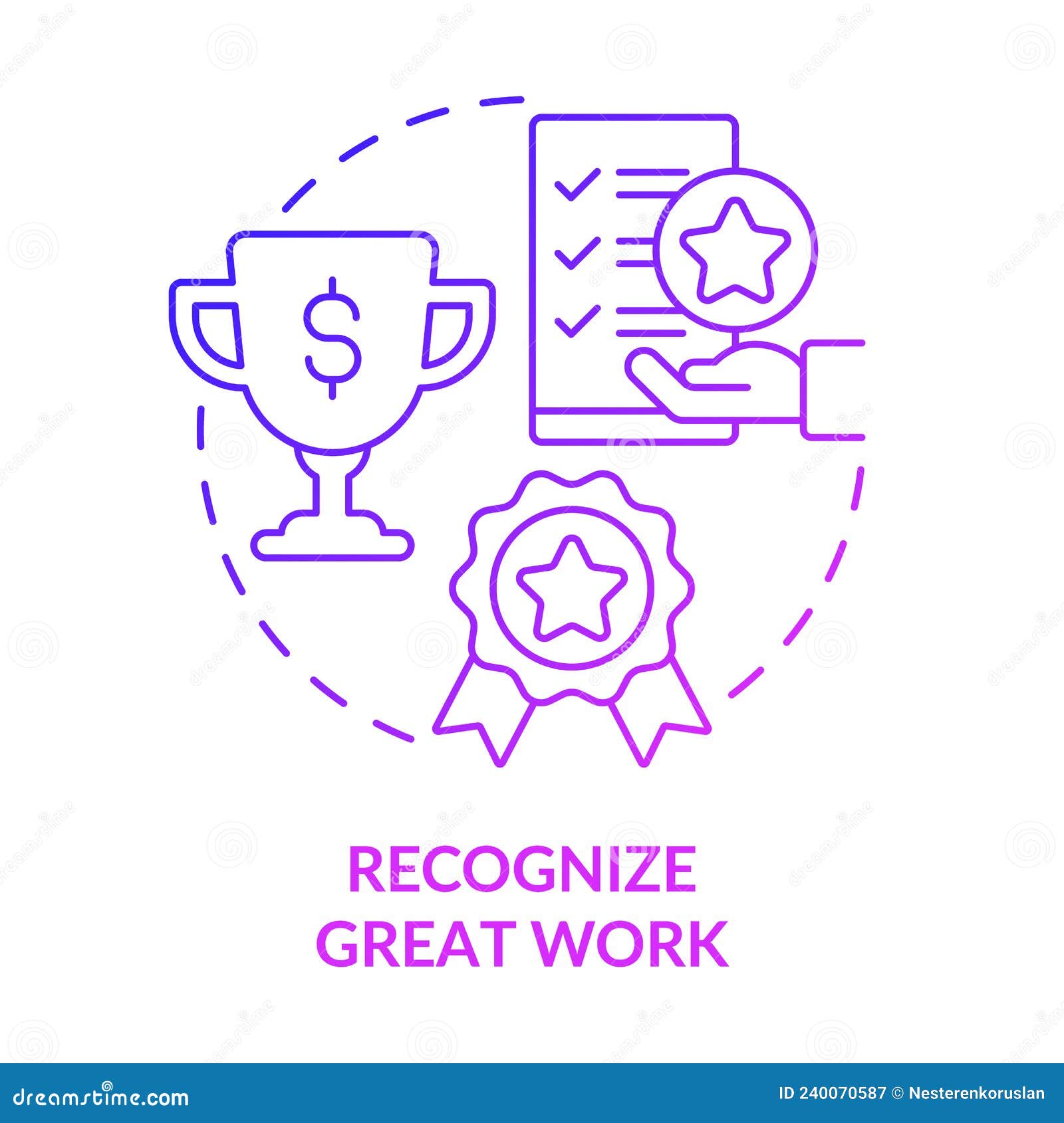 Recognize Great Work Purple Gradient Concept Icon Stock Vector ...