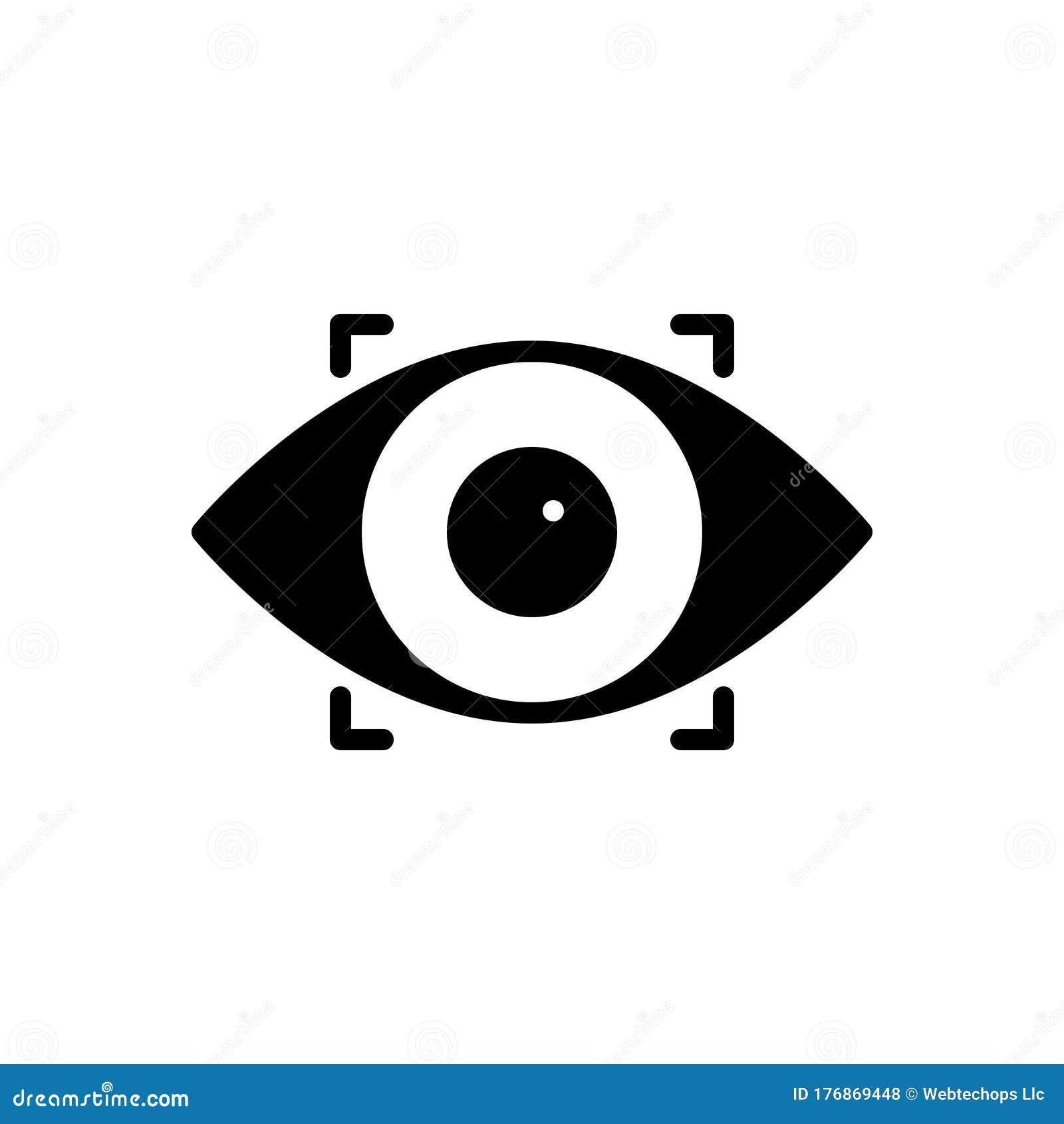 Black Solid Icon for Recognize, Observe and Eye Stock Vector ...