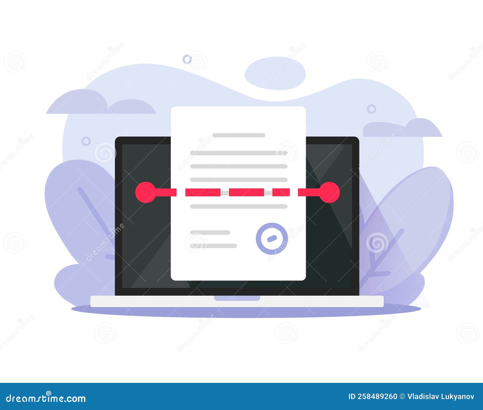 Recognize Scan Text File Document On Computer Laptop Vector Icon Or ... Recognize Scan Text File Document On Computer Laptop Vector Icon Or ...