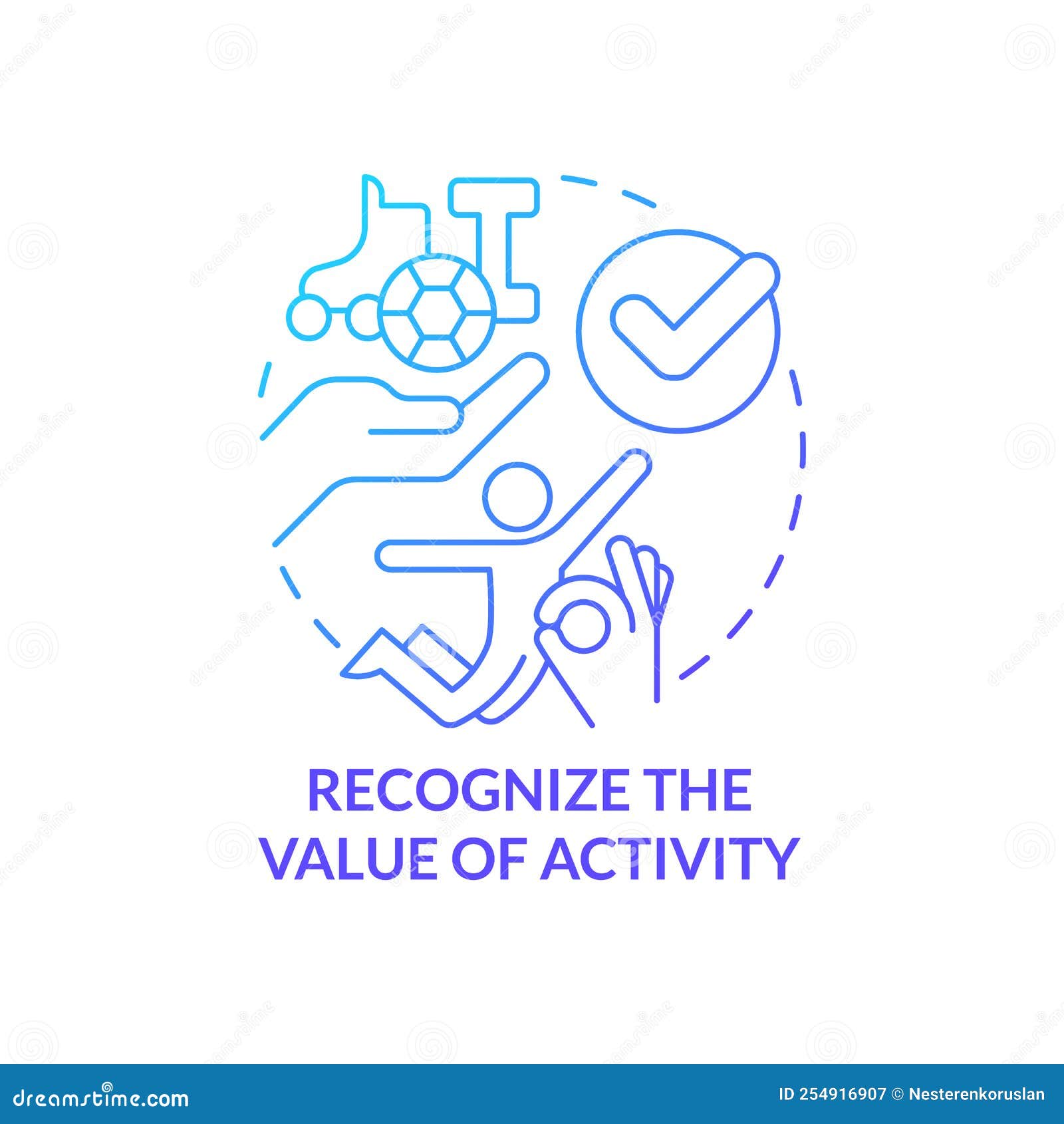 Recognize Value of Activity Blue Gradient Concept Icon Stock Vector ...