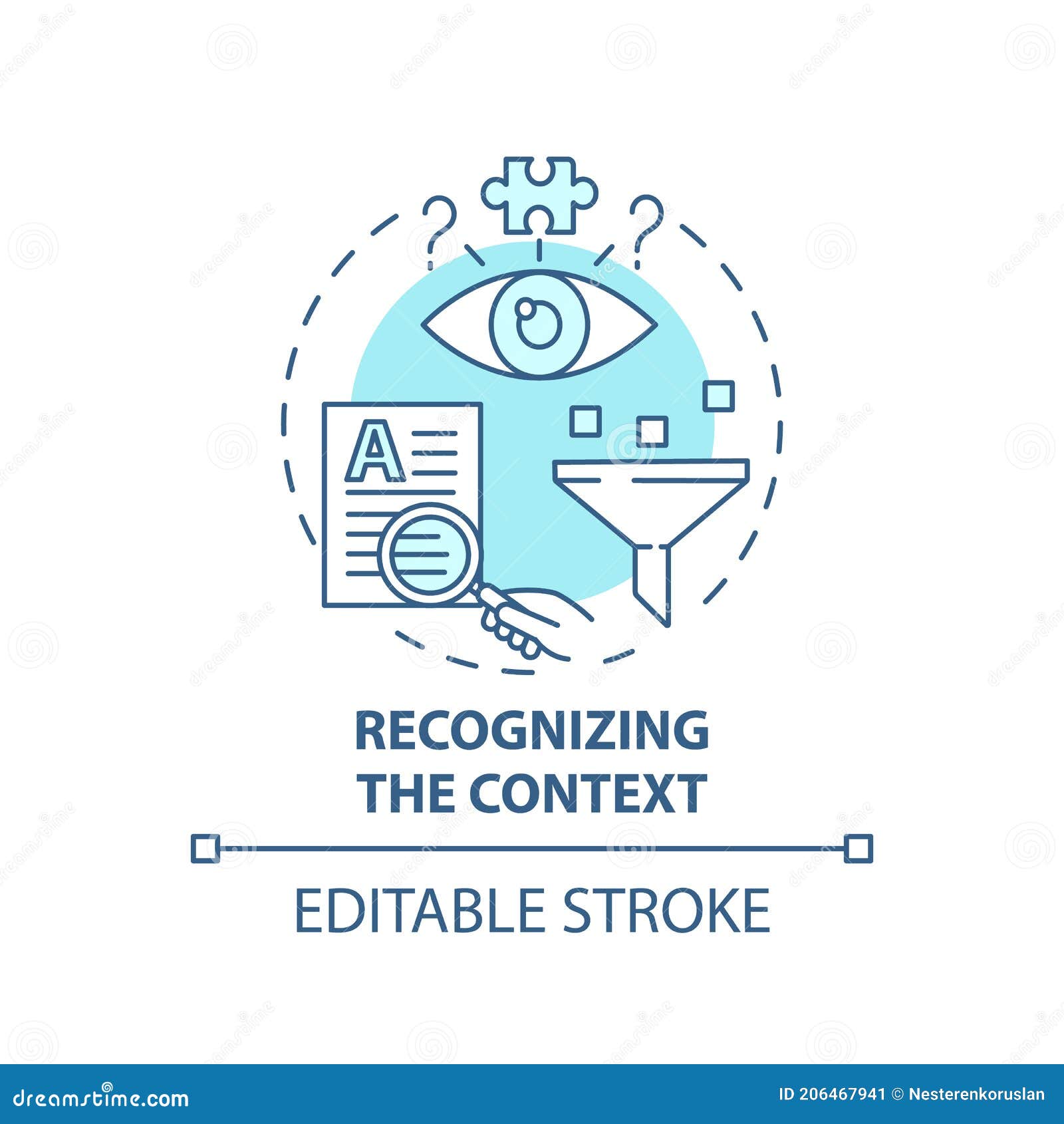 CONTEXT. Concept With People, Letters And Icons. Flat Vector ...