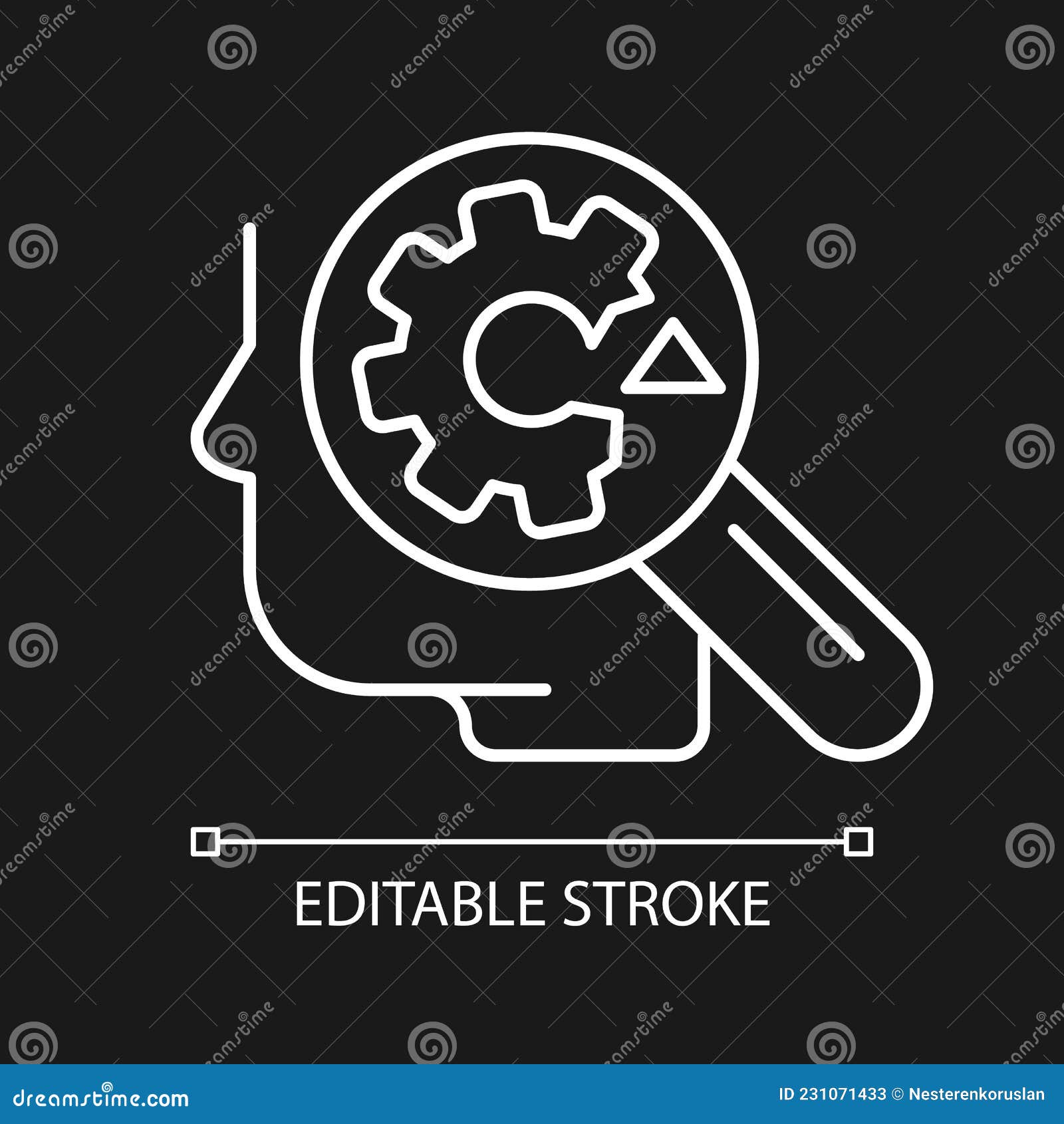 Recognizing Weaknesses White Linear Icon for Dark Theme Stock Vector - Illustration of mode ...
