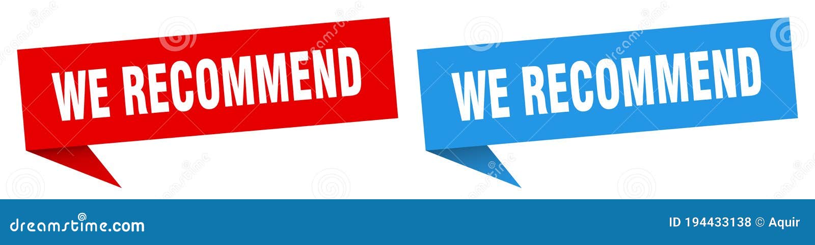 We Recommend Banner. we Recommend Speech Bubble Label Set Stock Vector ...