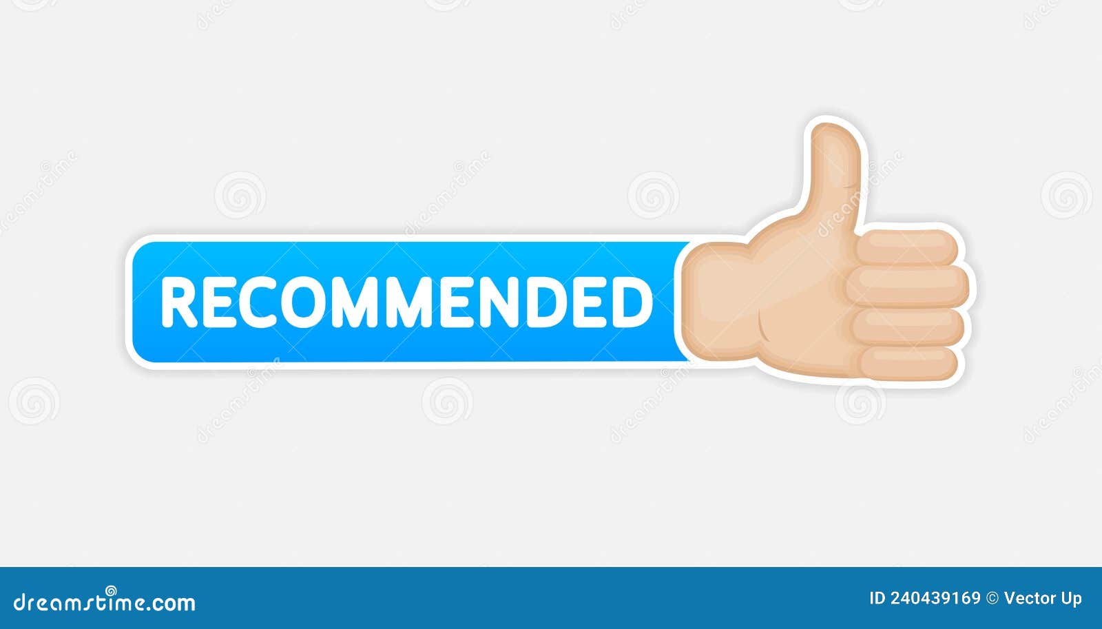 Recommend Flat Icon on White Background. Blue Label Recommended Stock ...