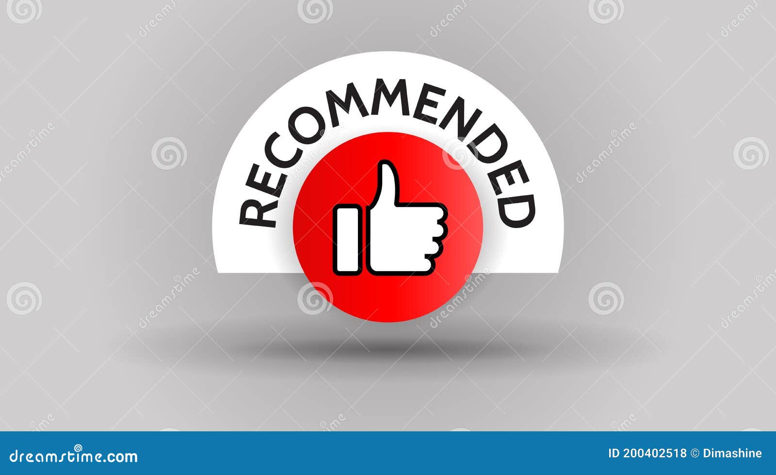 Recommend Flat Red Thumb Up Icon .Button Banner Recommended Interface ...
