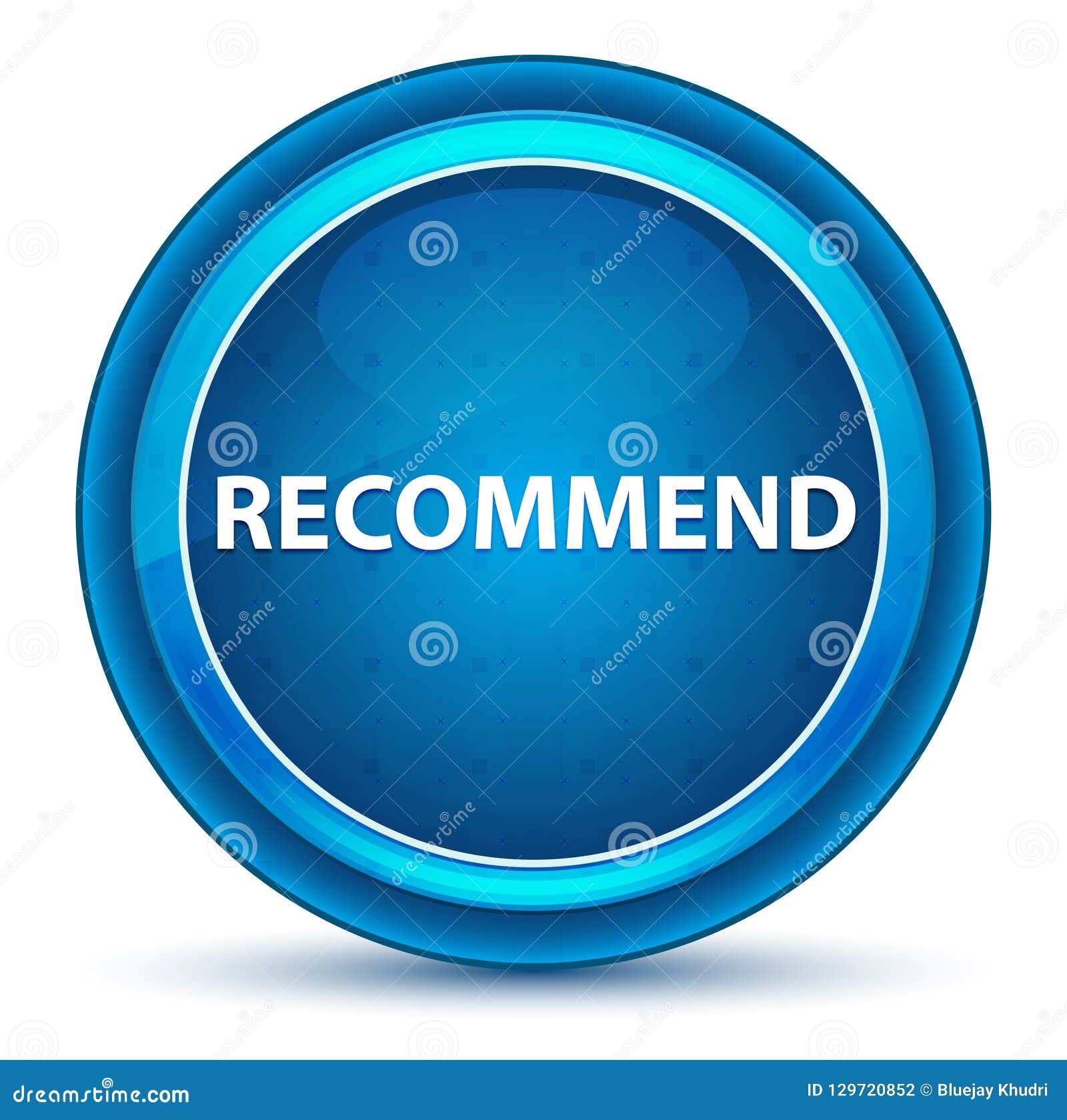 Recommend Eyeball Blue Round Button Stock Illustration - Illustration ...