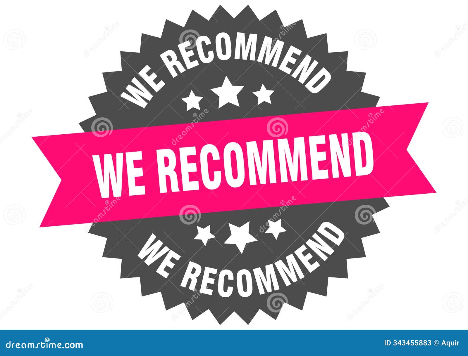 We Recommend. we Recommend Round Pink Label Isolated on Transparent ...