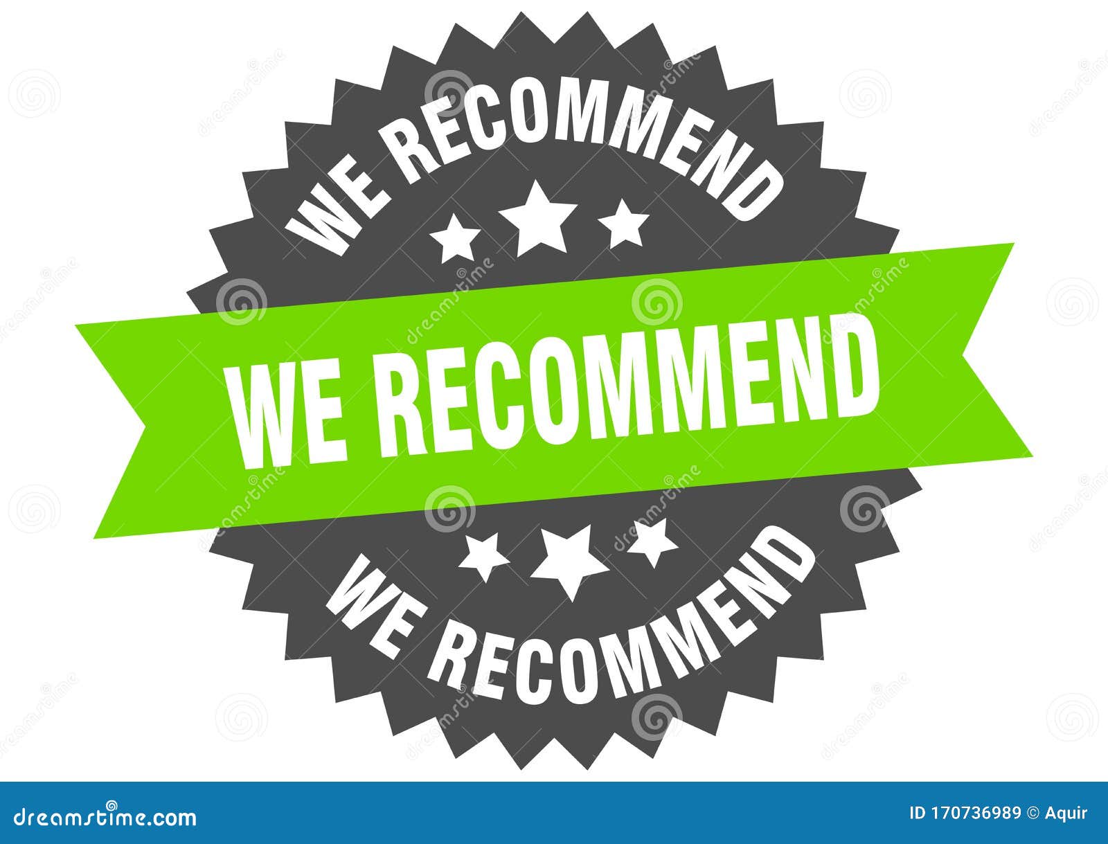 We Recommend Sign. we Recommend Circular Band Label. we Recommend ...