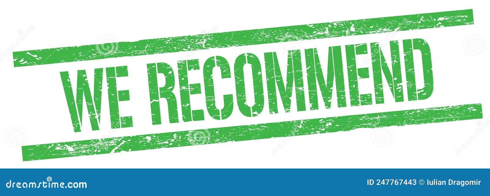 We RECOMMEND Text on Green Grungy Rectangle Stamp Stock Illustration ...