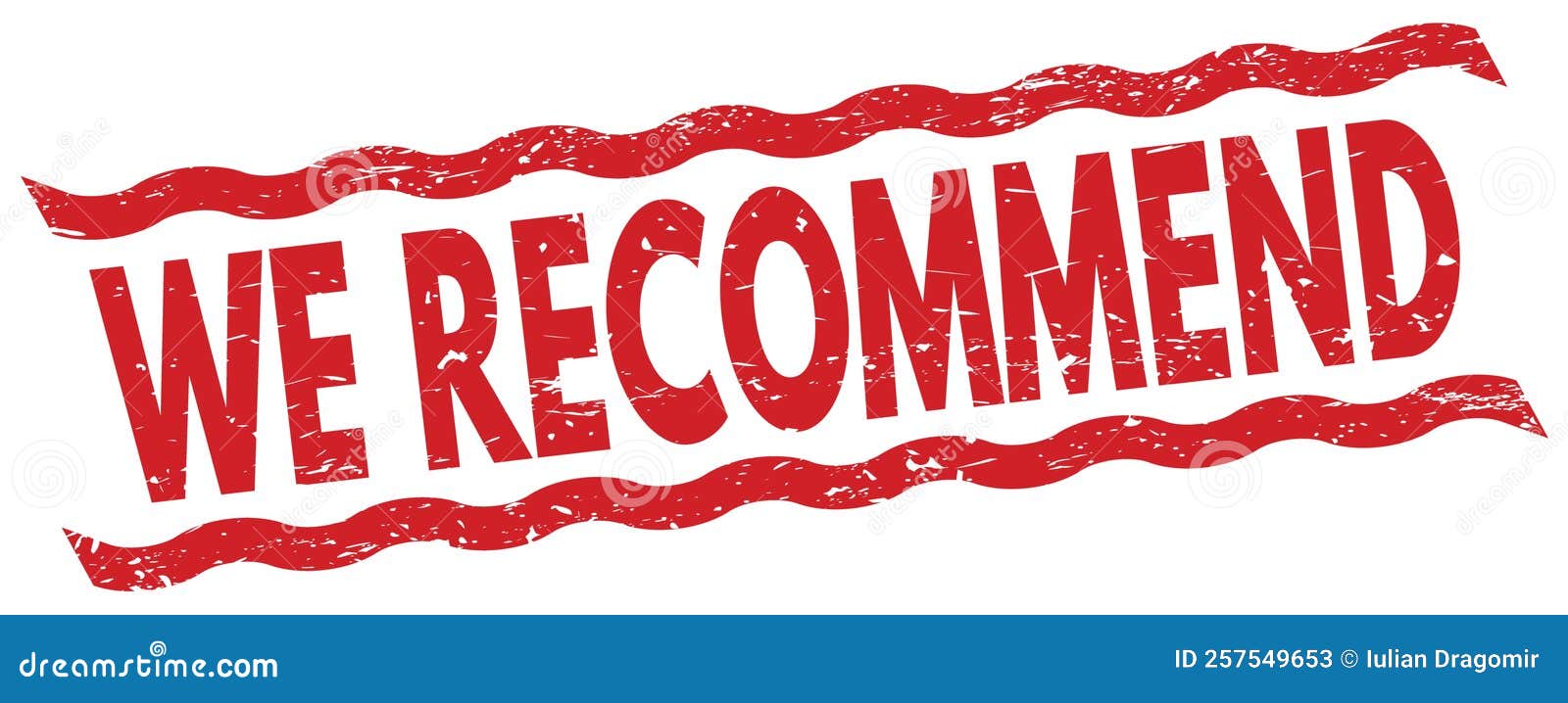 We RECOMMEND Text on Red Lines Stamp Sign Stock Illustration ...