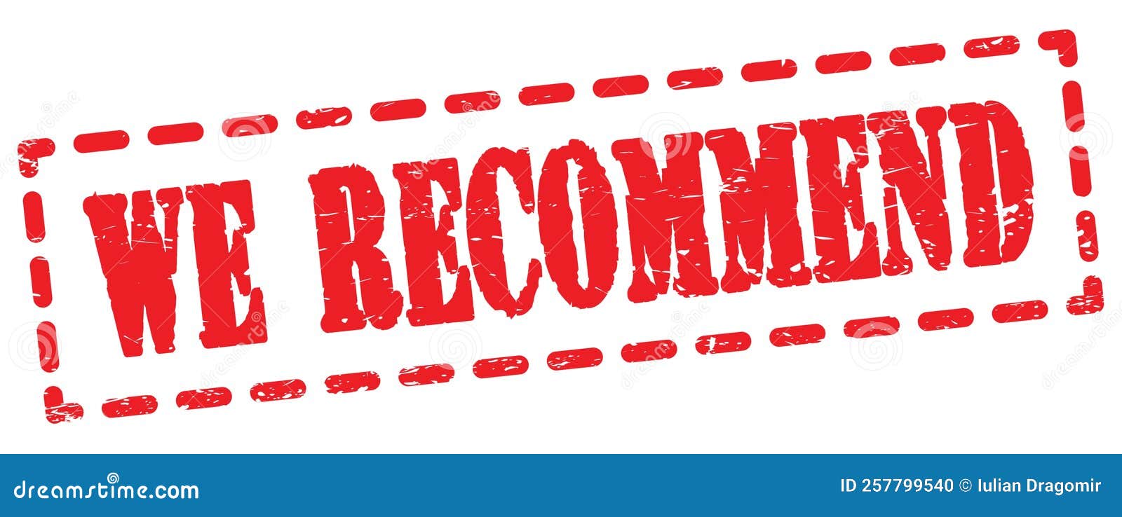 We RECOMMEND Text Written on Red Stamp Sign Stock Illustration ...