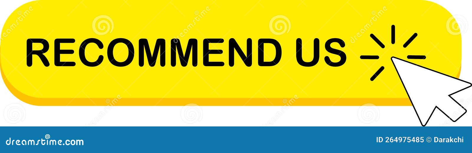 Recommend Us Yellow Oval Button Shape with an Arrow Pointer, Vector ...