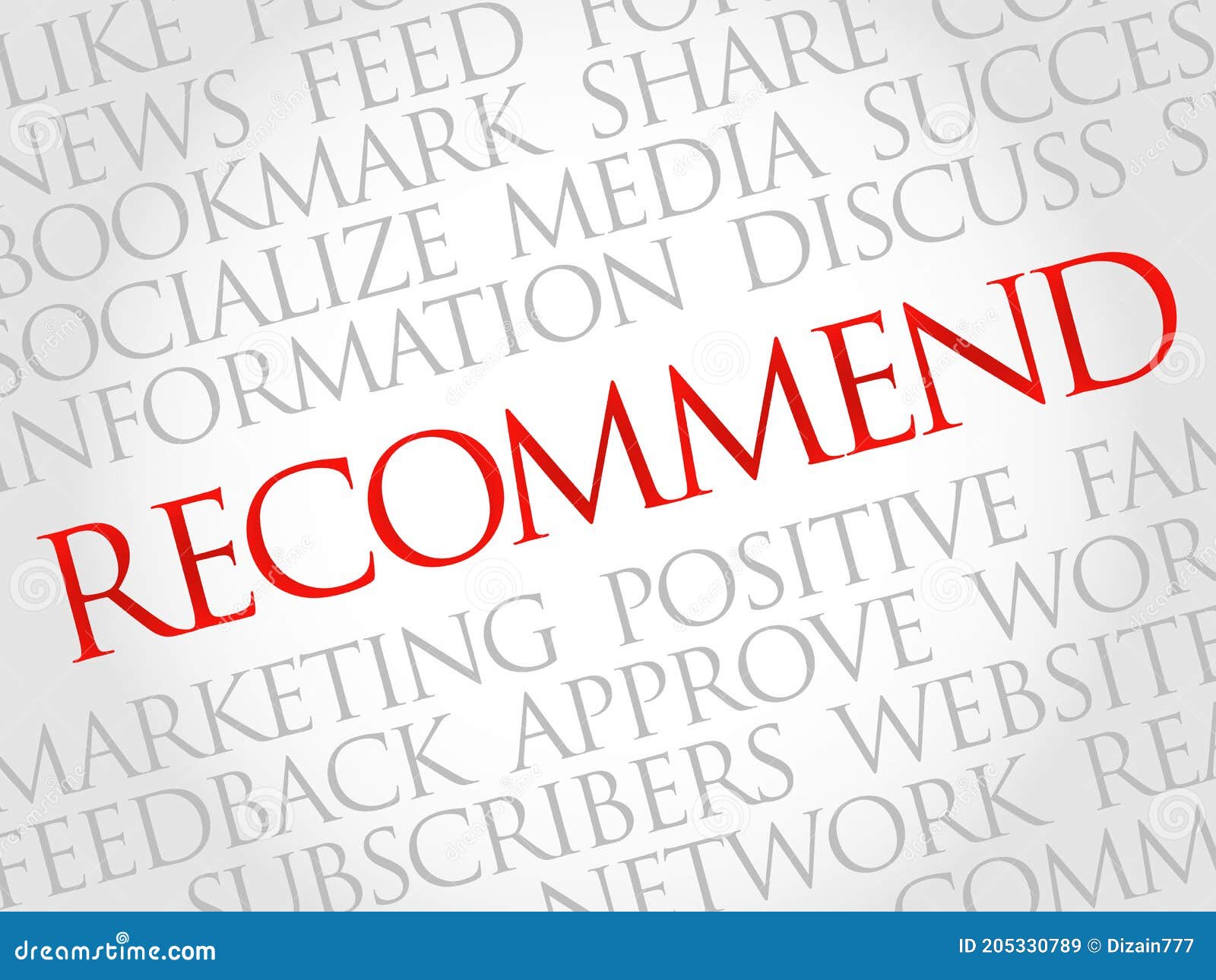 Recommend word cloud stock illustration. Illustration of global - 205330789