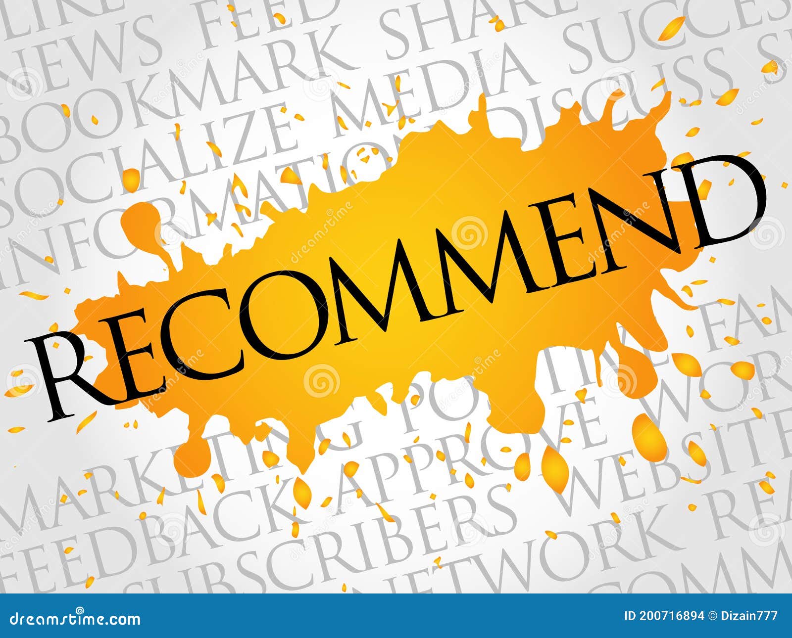 Recommend word cloud stock illustration. Illustration of contact ...