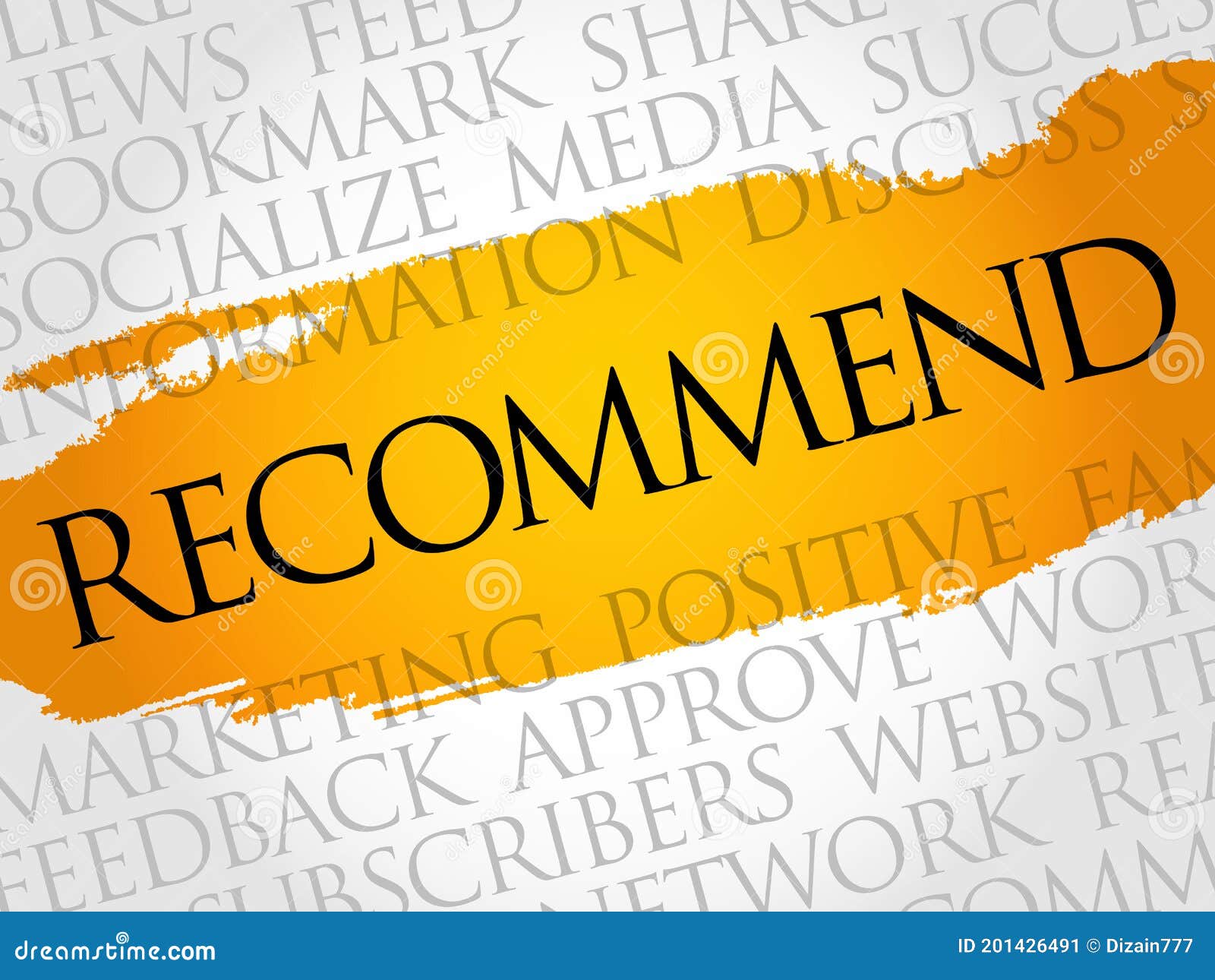 Recommend word cloud stock illustration. Illustration of like - 201426491