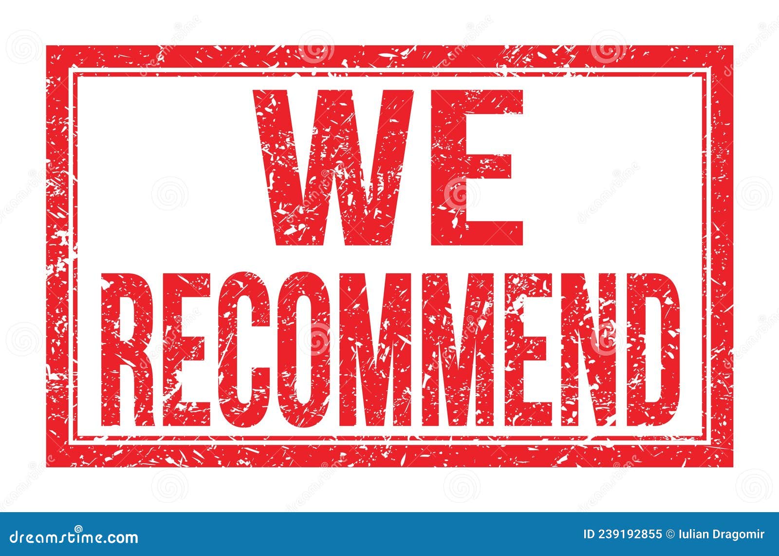 We RECOMMEND, Words on Red Rectangle Stamp Sign Stock Illustration ...