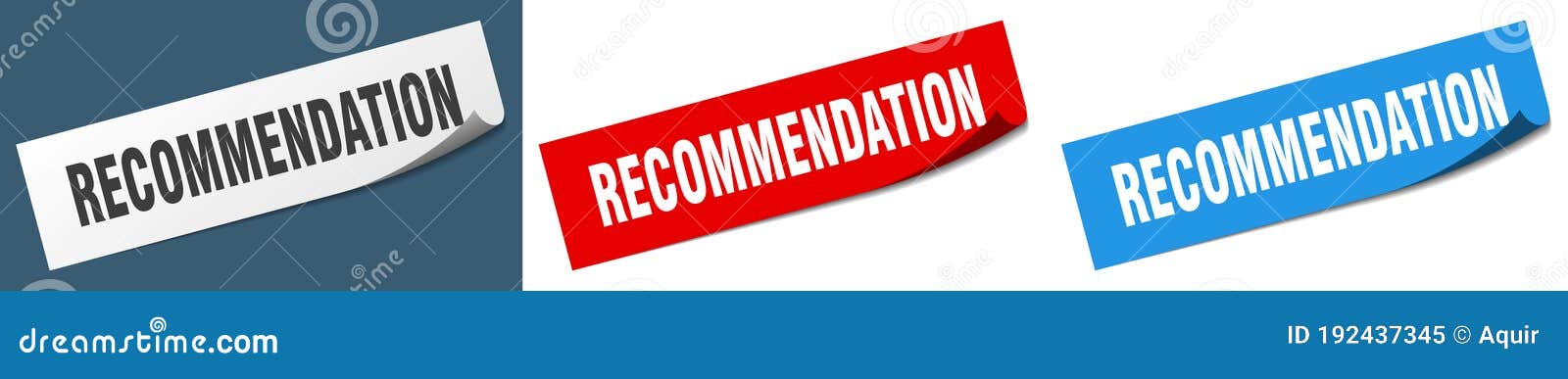 Recommendation Banner. Recommendation Speech Bubble Label Set. Stock ...