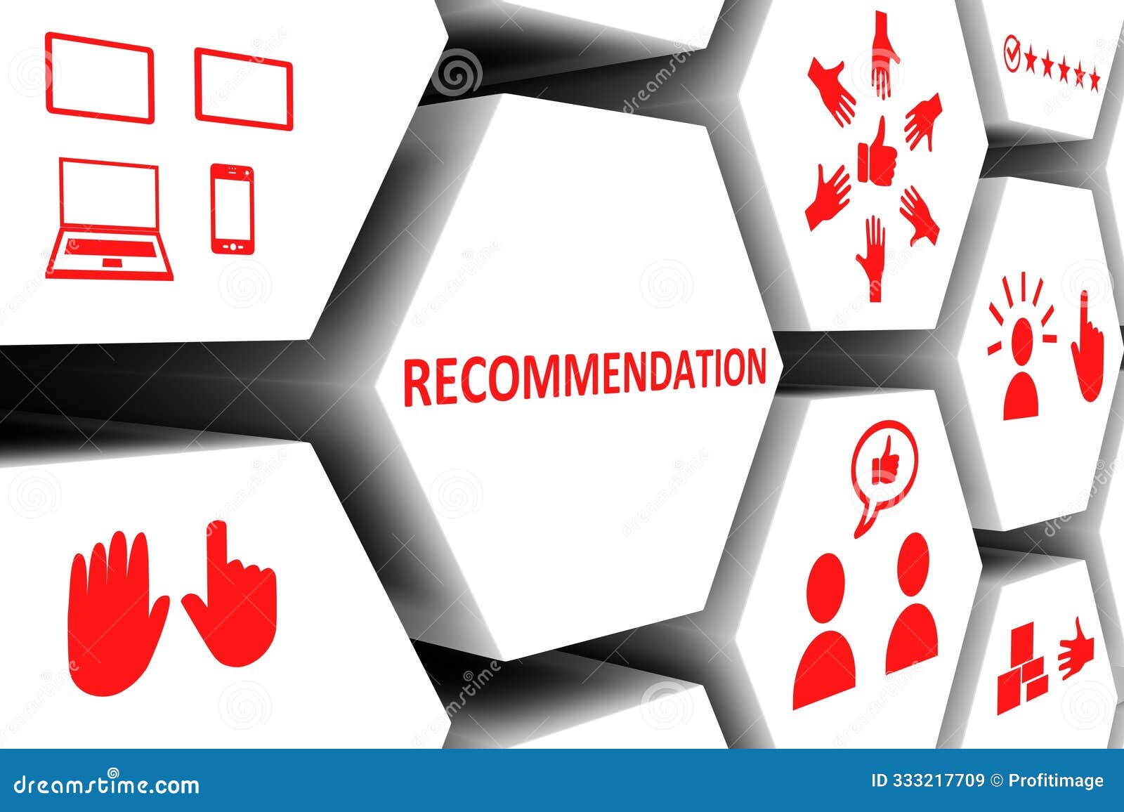 RECOMMENDATION Concept Cell Background 3d Royalty-Free Cartoon ...
