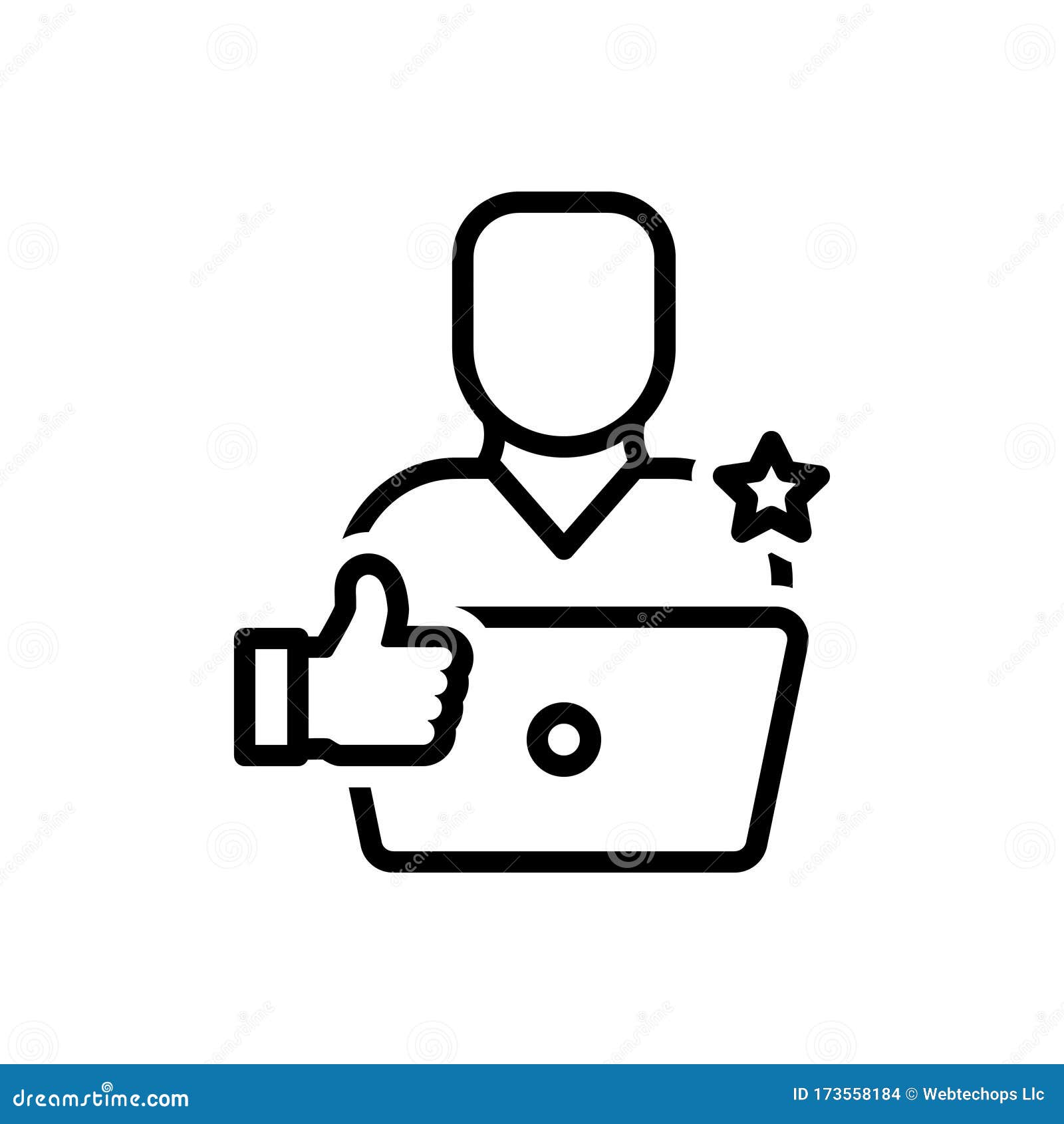 Black Line Icon for Recommendation, Recommend and Say Editorial Stock ...