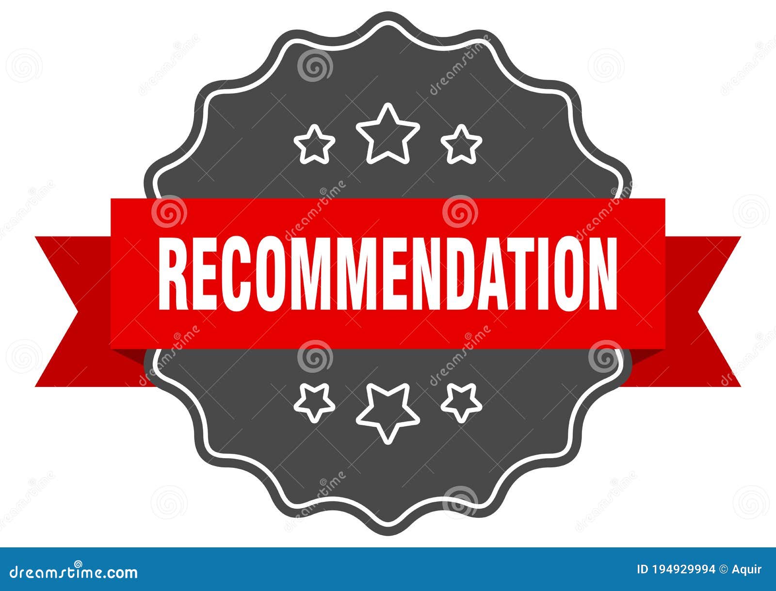 Recommendation label stock vector. Illustration of medallion - 194929994