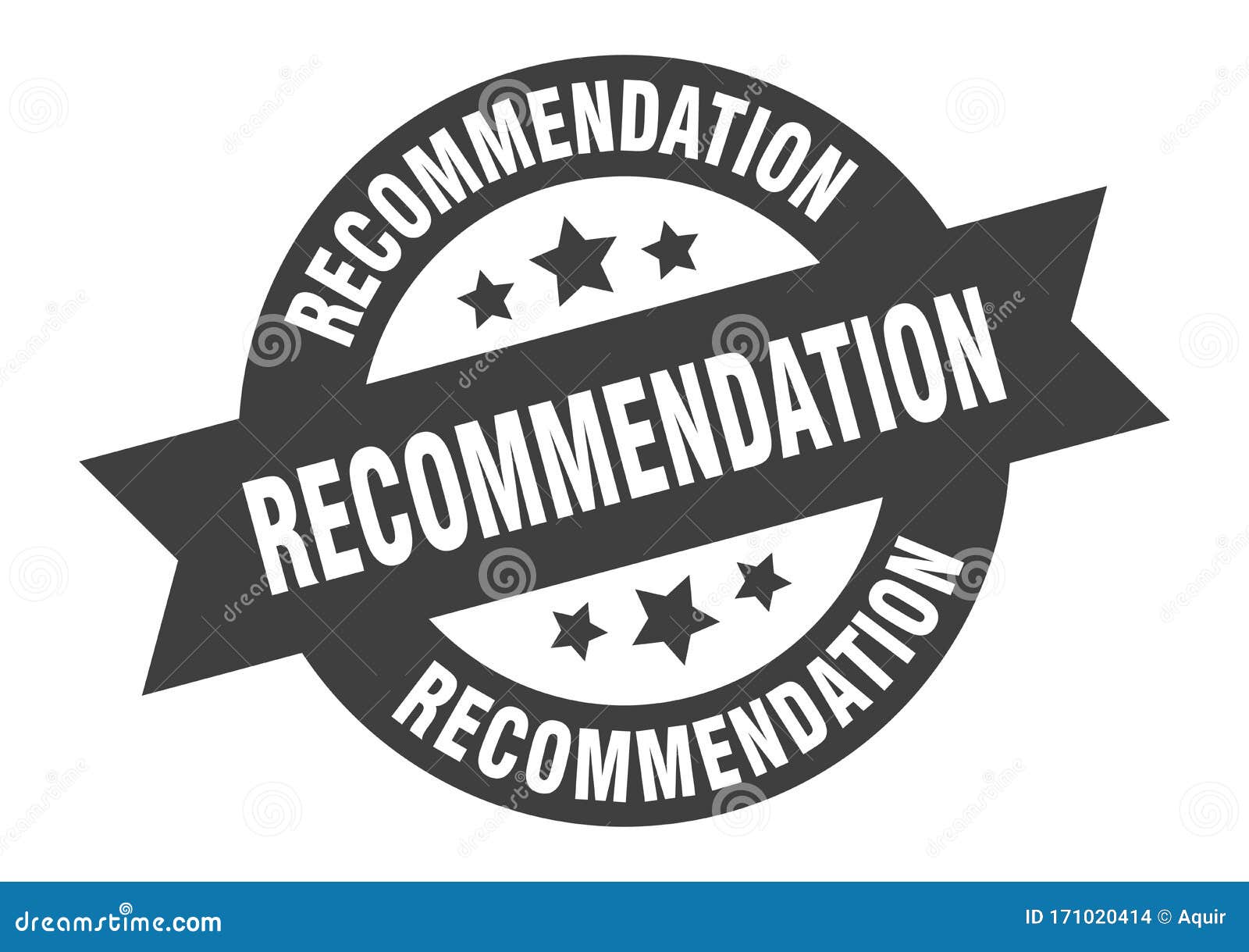 Recommendation Sign. Recommendation Round Ribbon Sticker Stock Vector ...